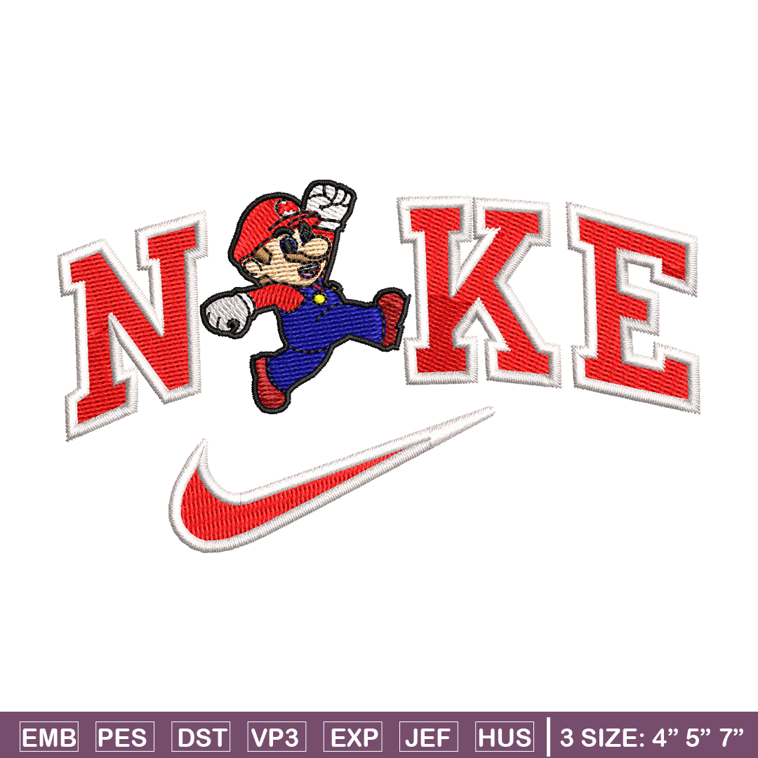 Nike Mario embroidery design, Nike Mario embroidery, Nike de | Inspire ...