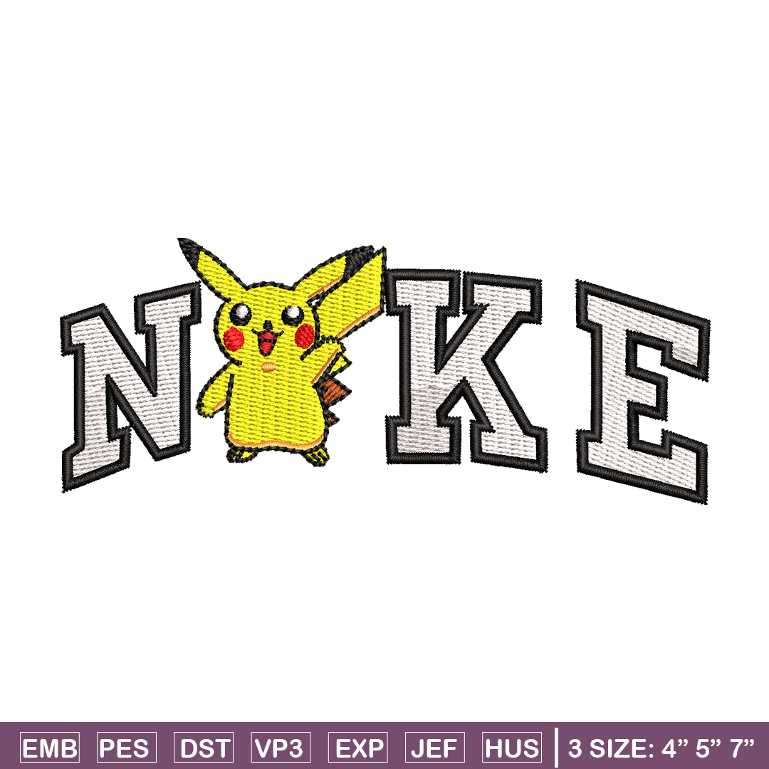 Nike Pikachu embroidery design, Pokemon embroidery, Nike des | Inspire ...