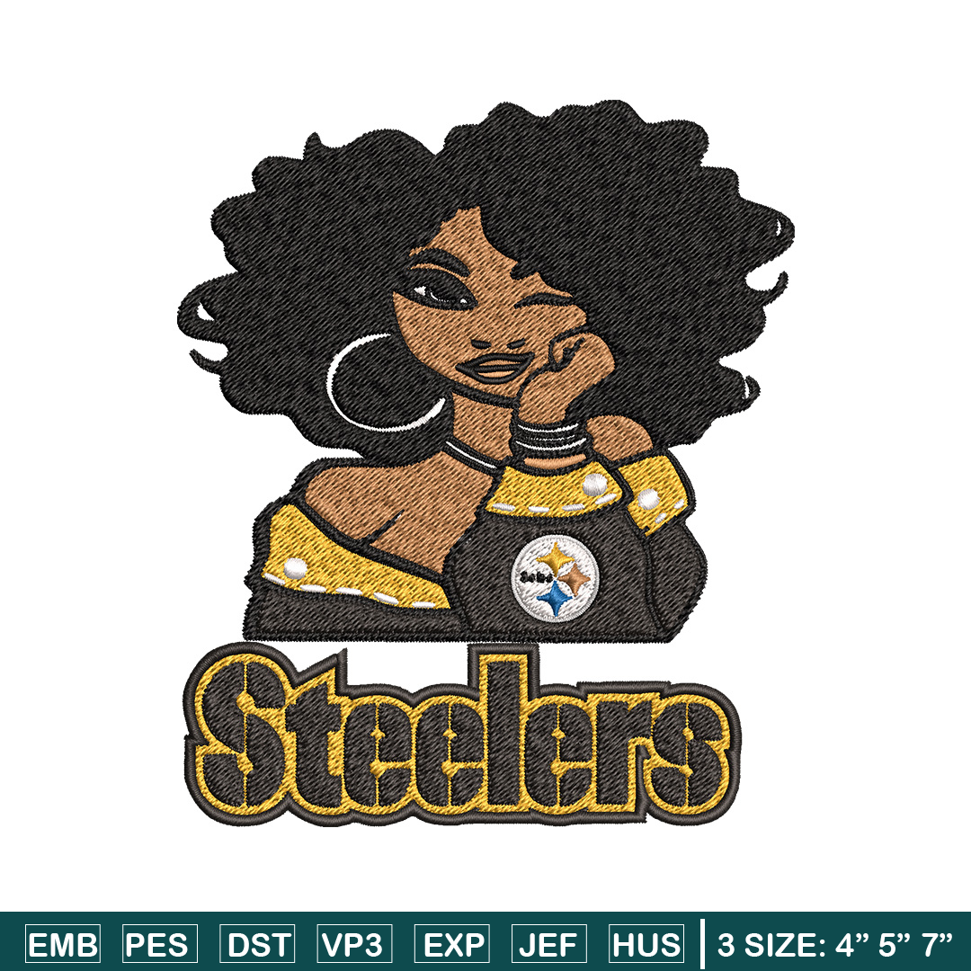 Pittsburgh Steelers embroidery design, NFL girl embroidery, | Inspire ...