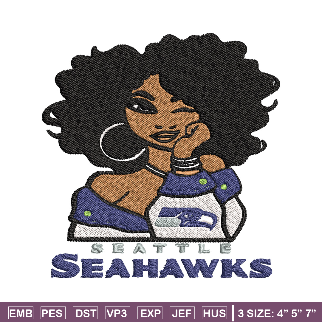 Seattle Seahawks Girl embroidery design, NFL girl embroidery | Inspire ...