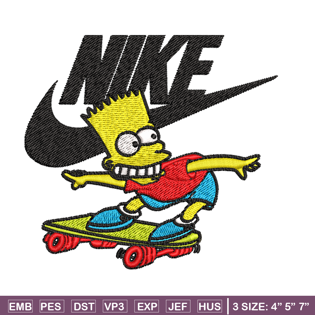 Simpson funny Nike Embroidery design, Simpson cartoon Embroi - Inspire ...