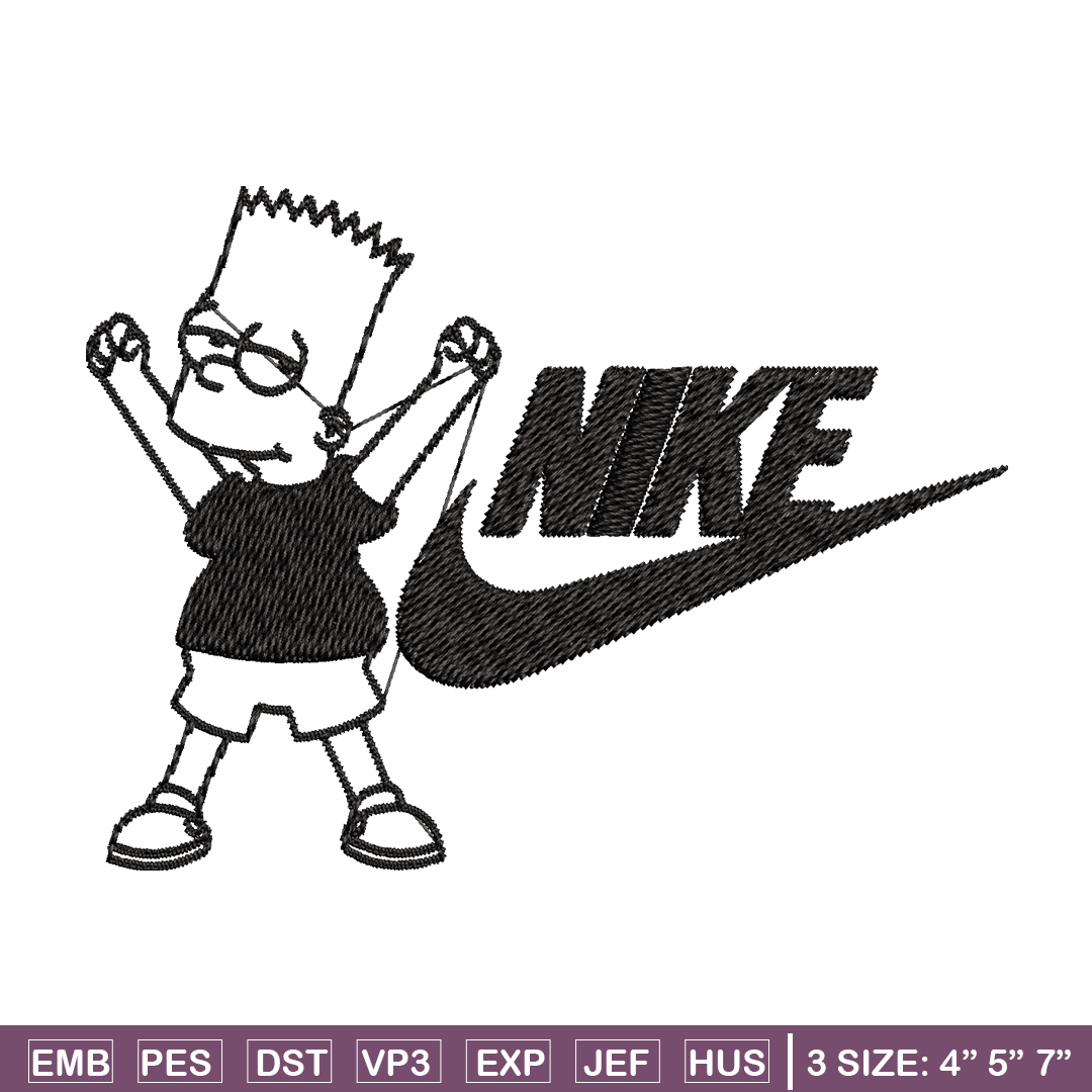 Simpson Nike Embroidery design, Simpson cartoon Embroidery, | Inspire ...