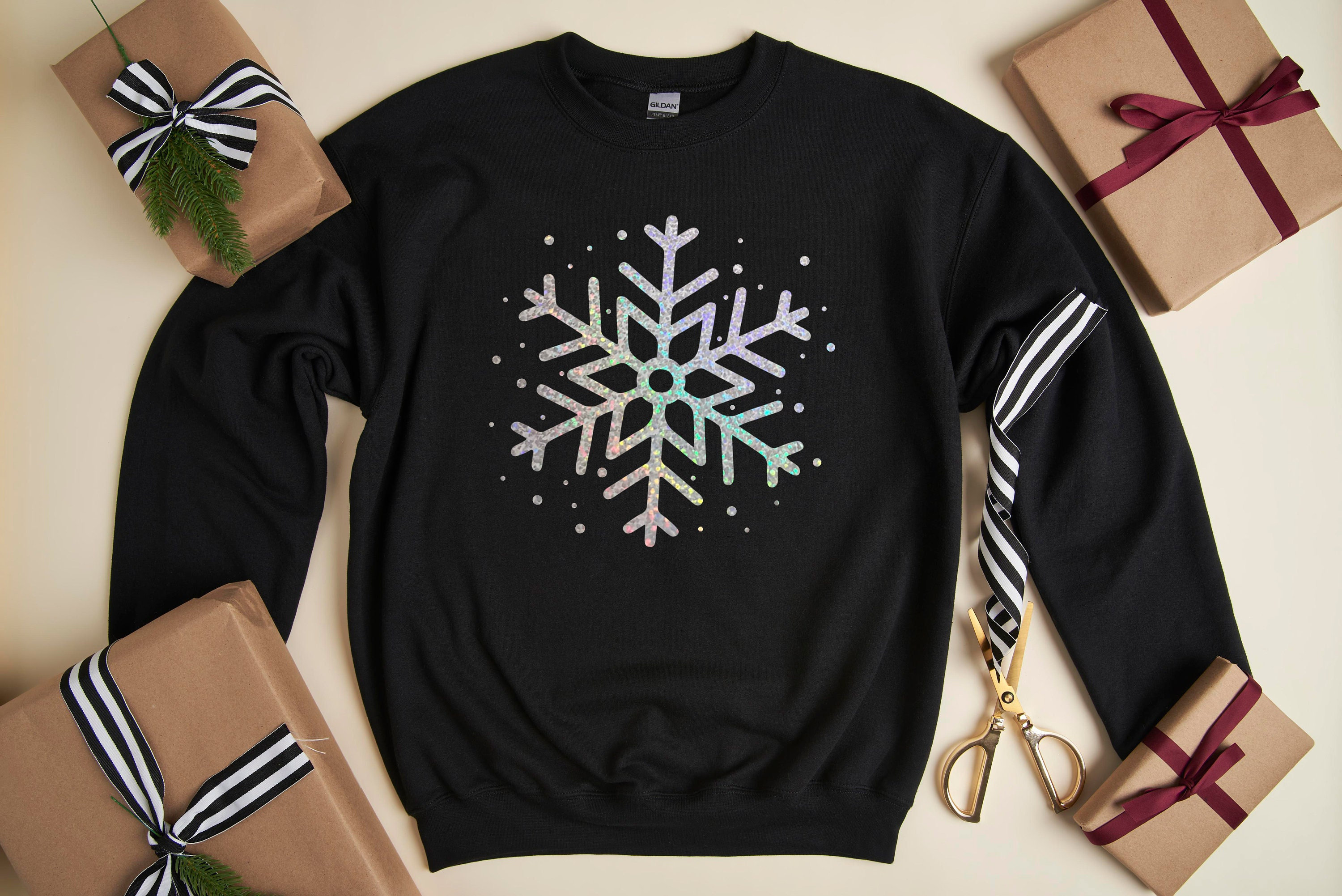Snowflake Christmas Sweatshirt, Snowflake Sweatshirt, Christ - Inspire ...