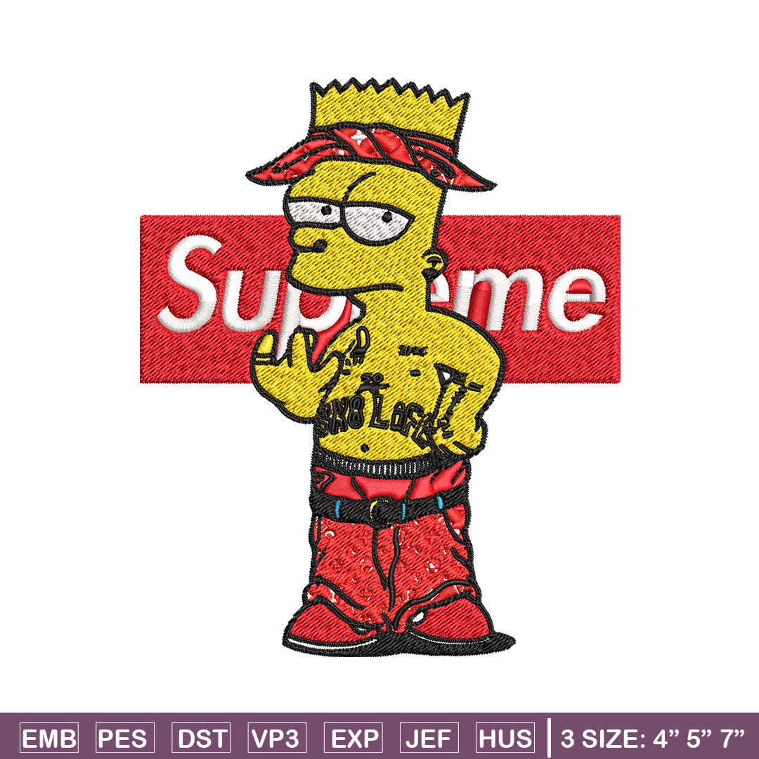 Supreme Simpson Embroidery design, Simpson Embroidery, carto | Inspire ...