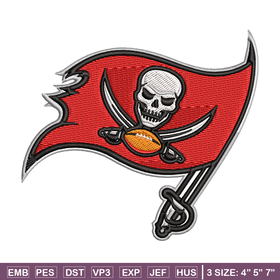 Tampa Bay Buccaneers logo Embroidery, NFL Embroidery, Sport - Inspire ...