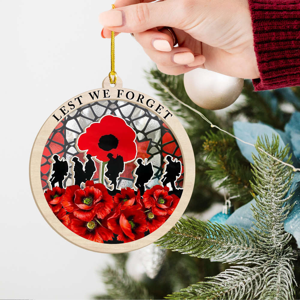Honor Fallen Soldiers: Veteran Poppy Suncatcher Ornament - L | Inspire ...