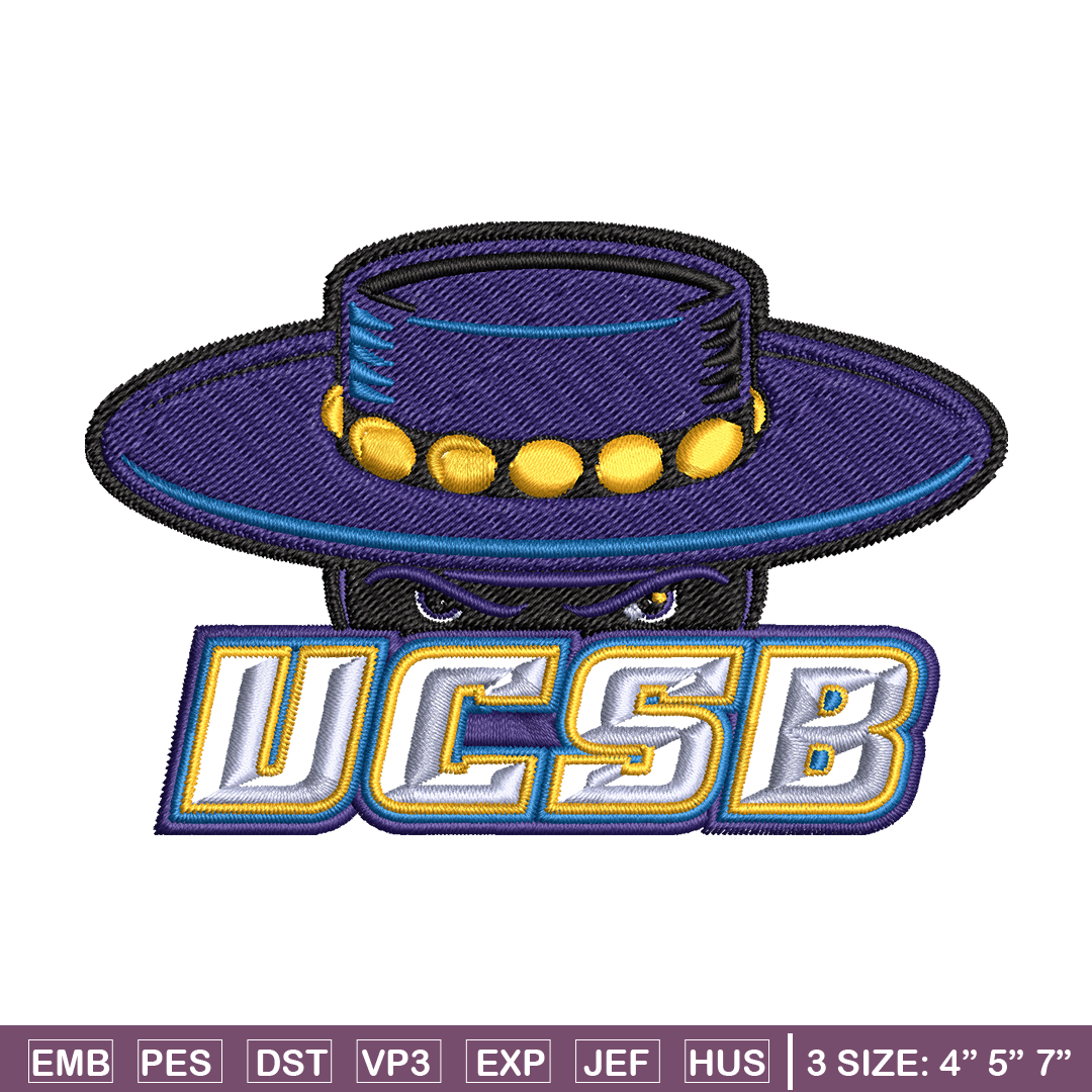 UCSB Gauchos embroidery design, UCSB Gauchos embroidery, log | Inspire Uplift