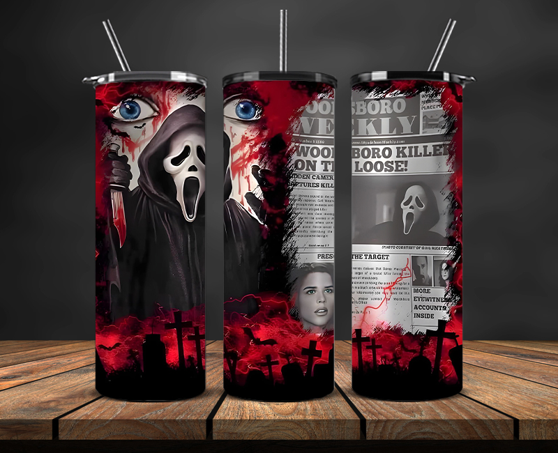 Halloween 20oz Tumbler Wrap ,Horror films Tumbler Wrap PNG, | Inspire ...