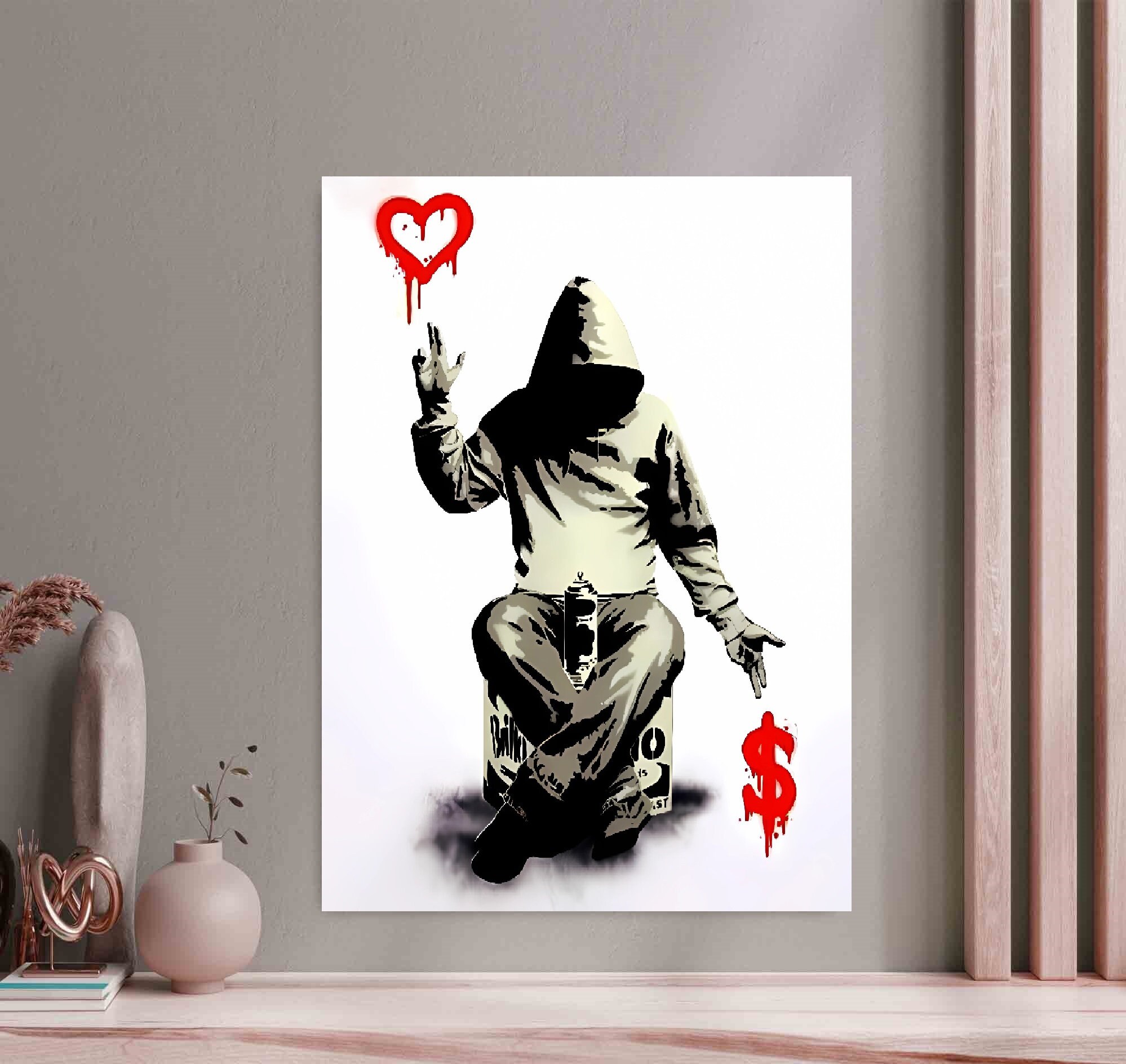 Banksy Love Over Money, Iconic Street Art Poster, Banksy Lov - Inspire ...