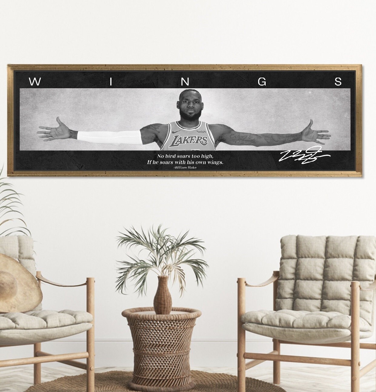 Lebron James Canvas Wall Art Lebron Wings Canvas Basketbal | Inspire Uplift