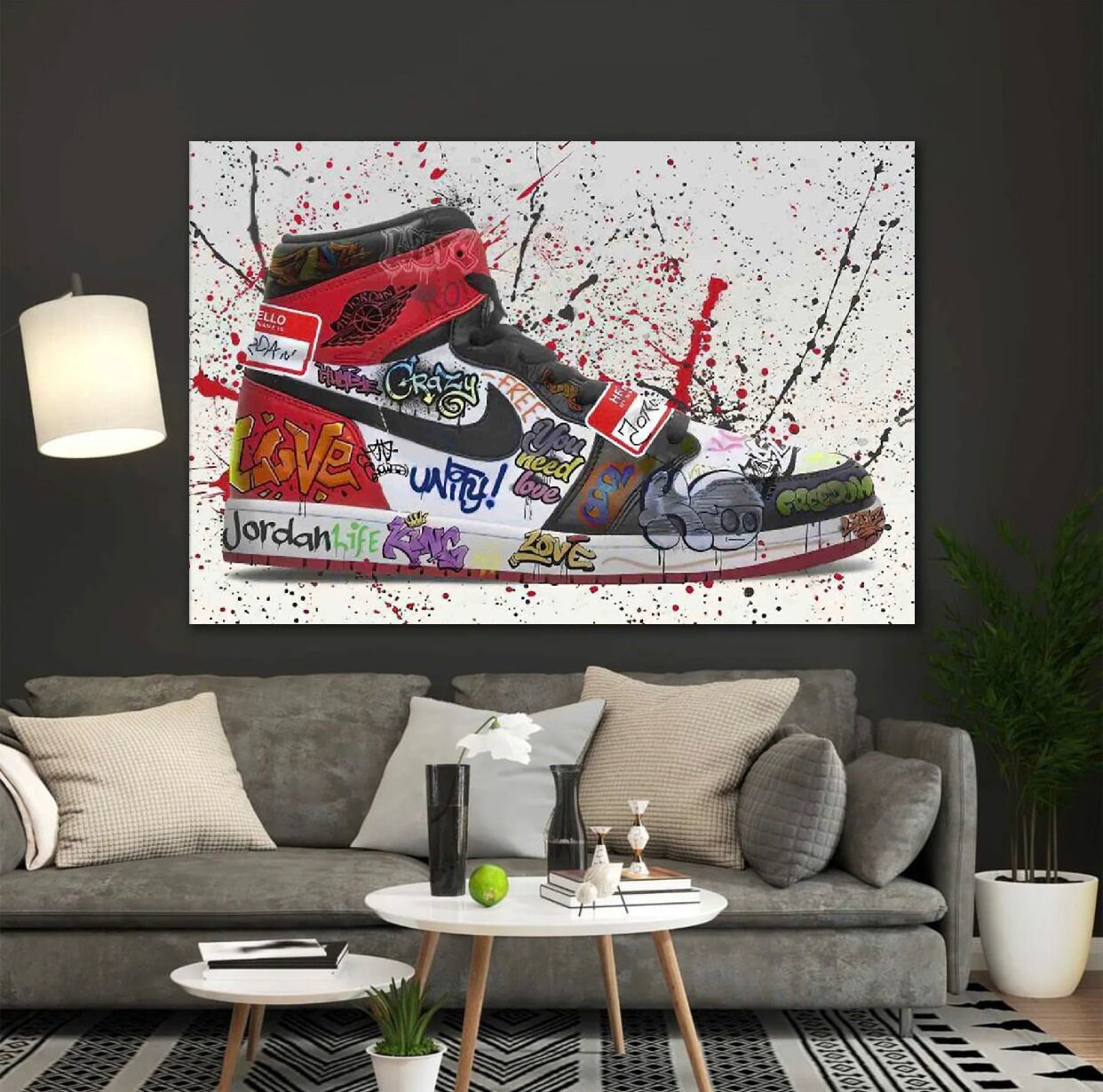 Oversized Wall Art, Jordan Shoe Hype Sneaker, Wall Art Canva - Inspire Uplift