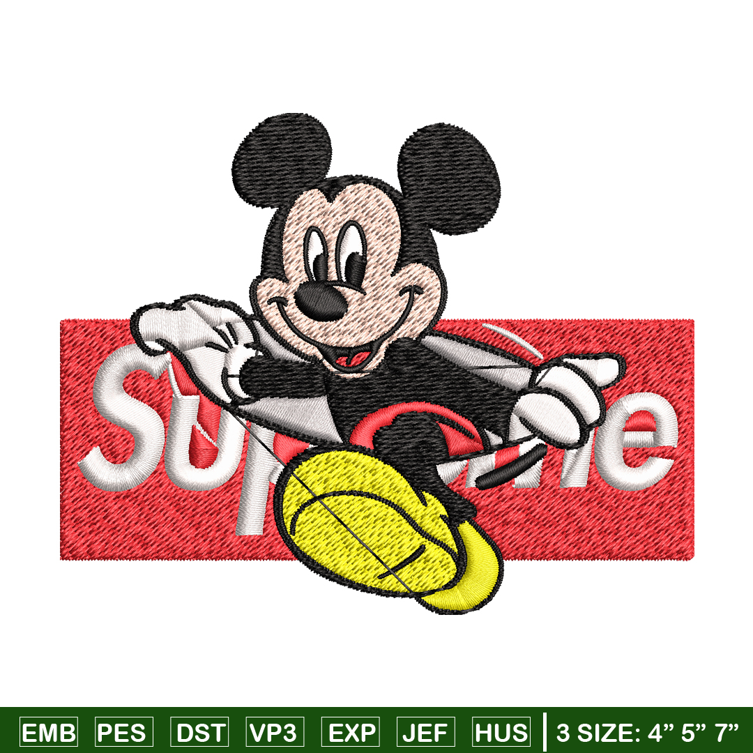 Mickey Mouse Supreme Embroidery design, Disney Embroidery, E | Inspire ...