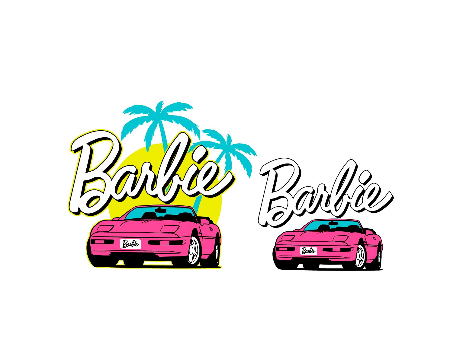 Barbie Car Convertible Corvette Palms Pink Babe Doll Svg | Inspire Uplift