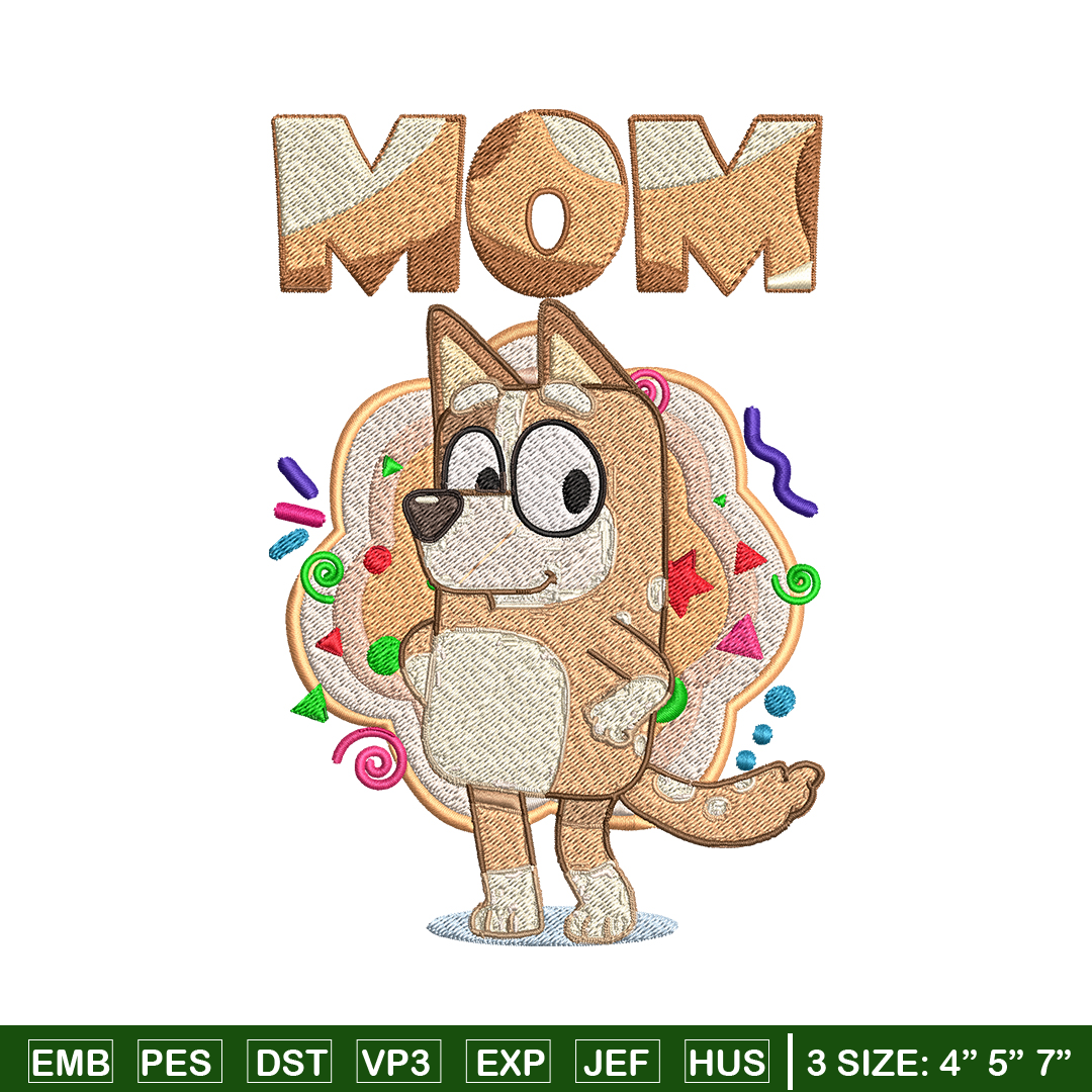 Mom Bluey Embroidery, Bluey Cartoon Embroidery, cartoon Embr - Inspire ...