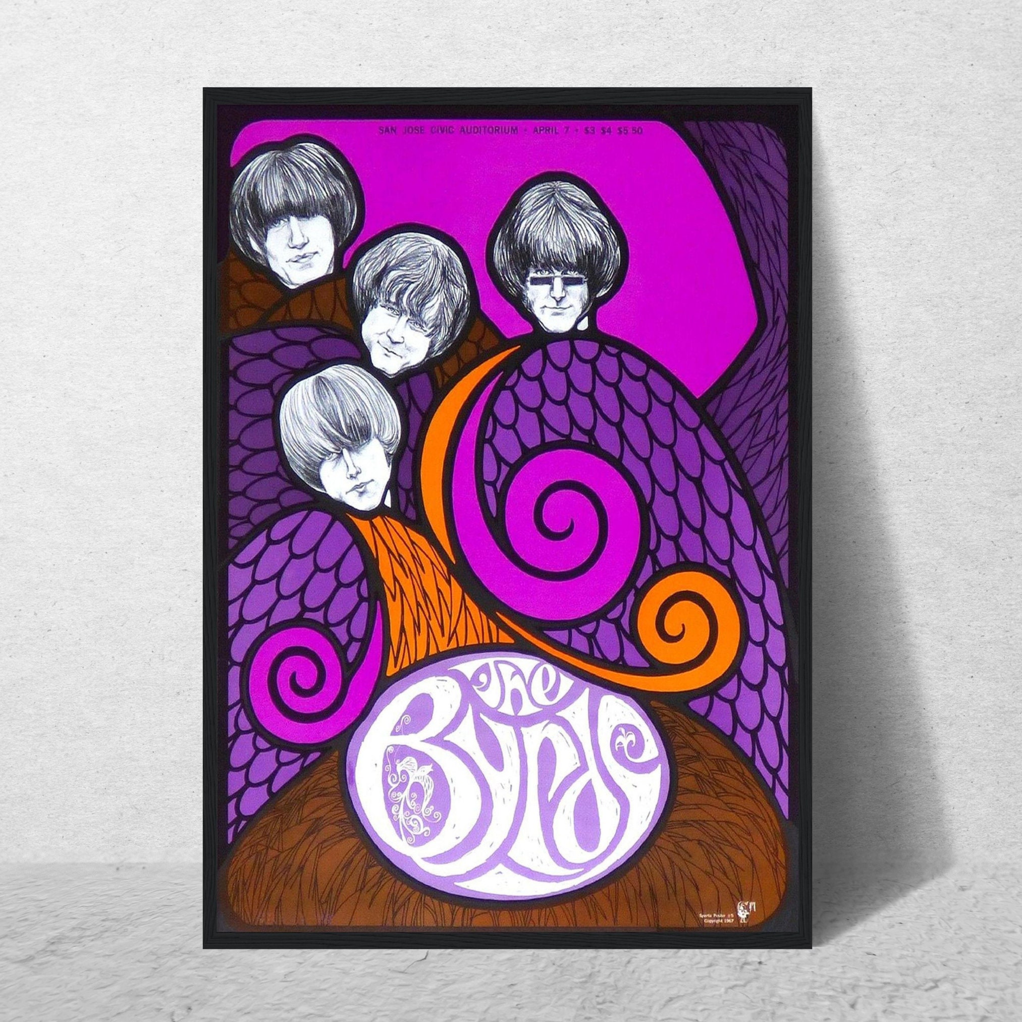 THE BYRDS Band Poster Vintage Wall Art Music Memorabilia | Inspire Uplift
