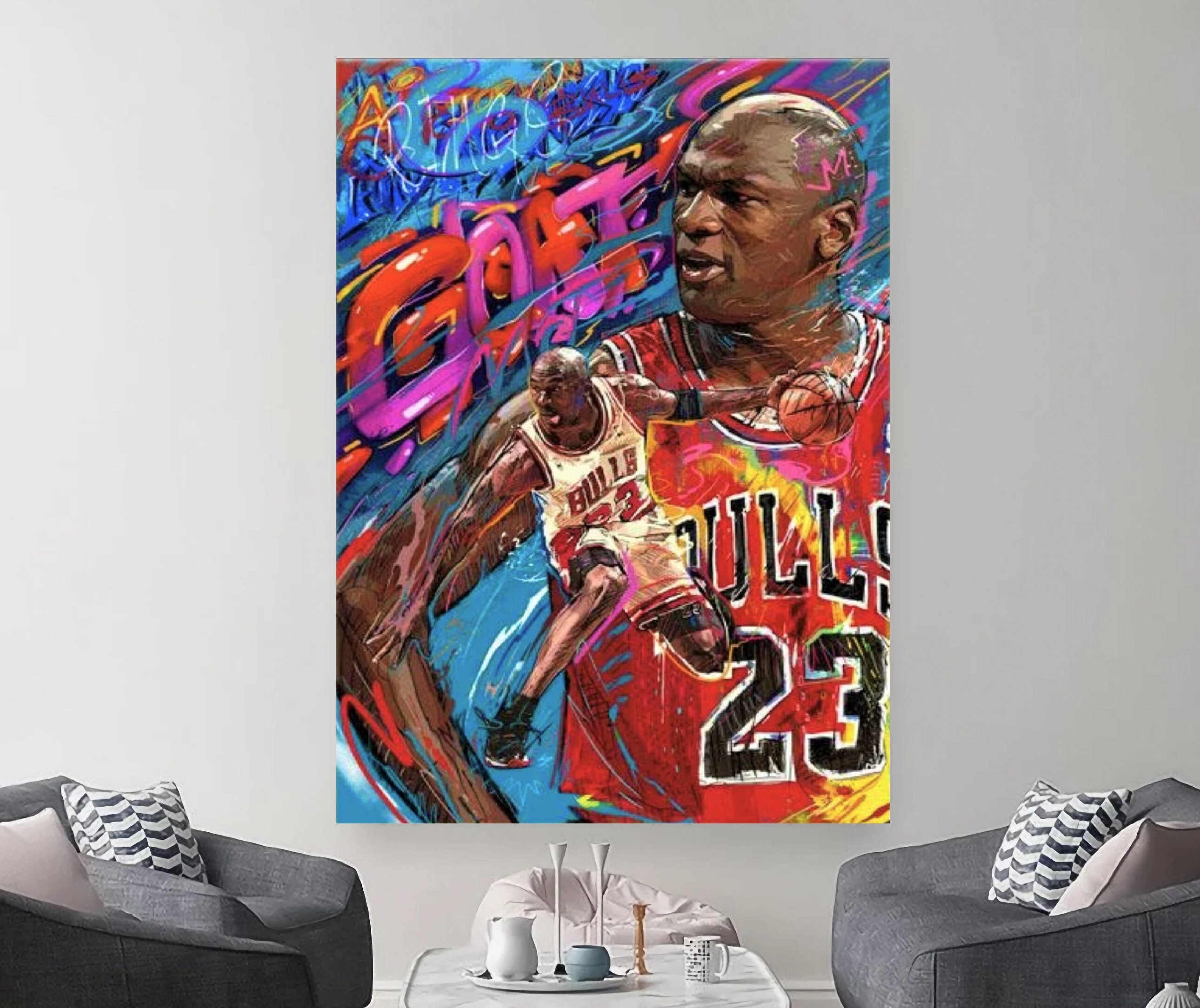 Michael Jordan Canvas, Michael Jordan Fan Gift, Print on Can | Inspire ...