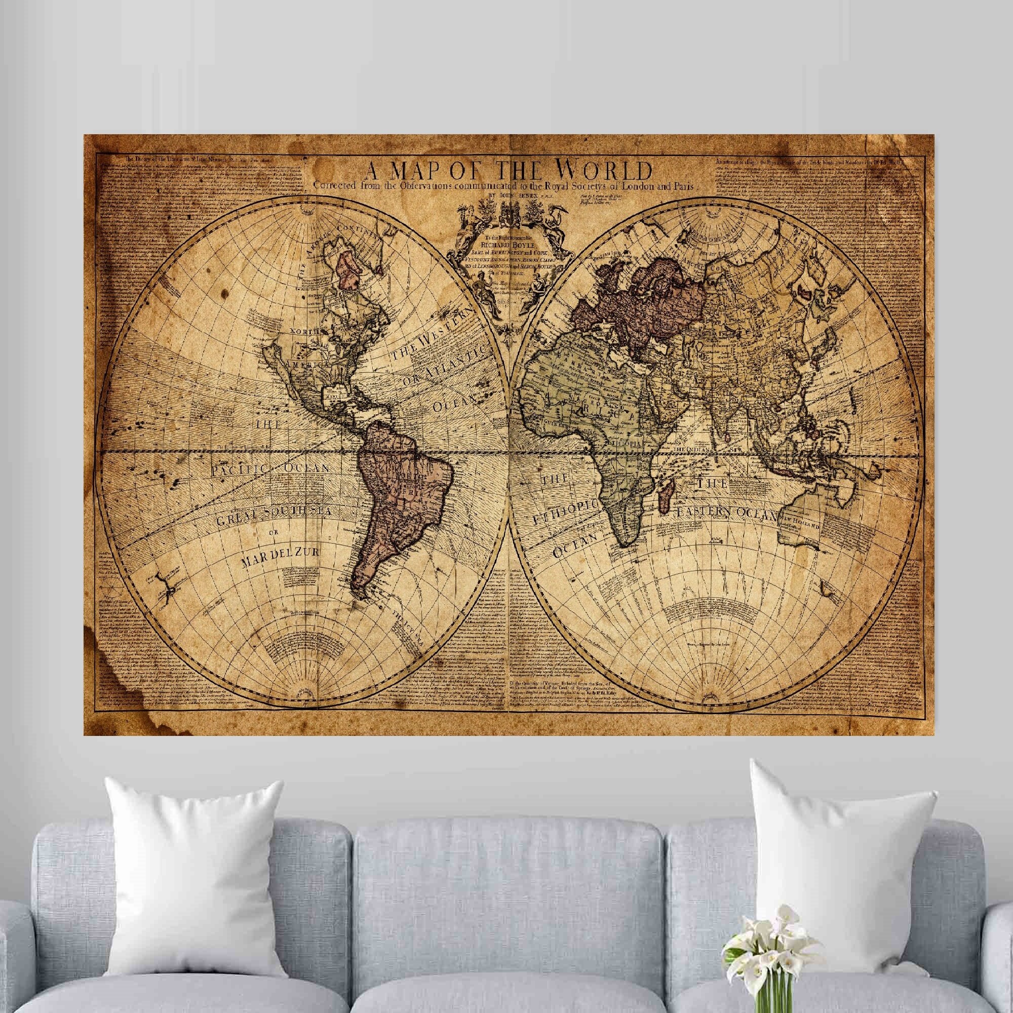 Old World Map,Old Map Canvas Art,Map Canvas Art,Vintage Worl | Inspire ...