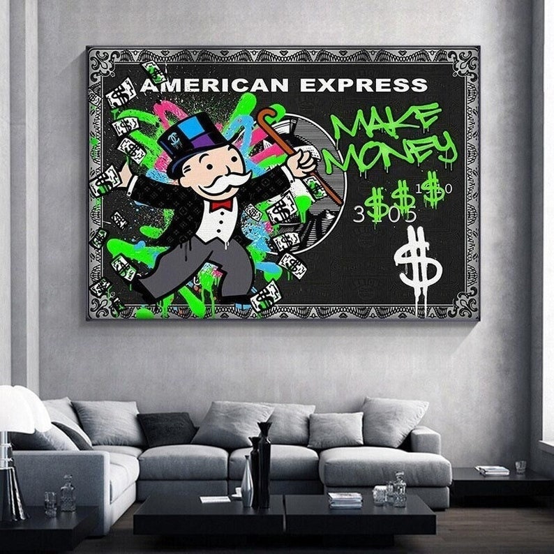 Alec Graffiti Monopoly Millionaire Money Street Art Canvas P | Inspire ...