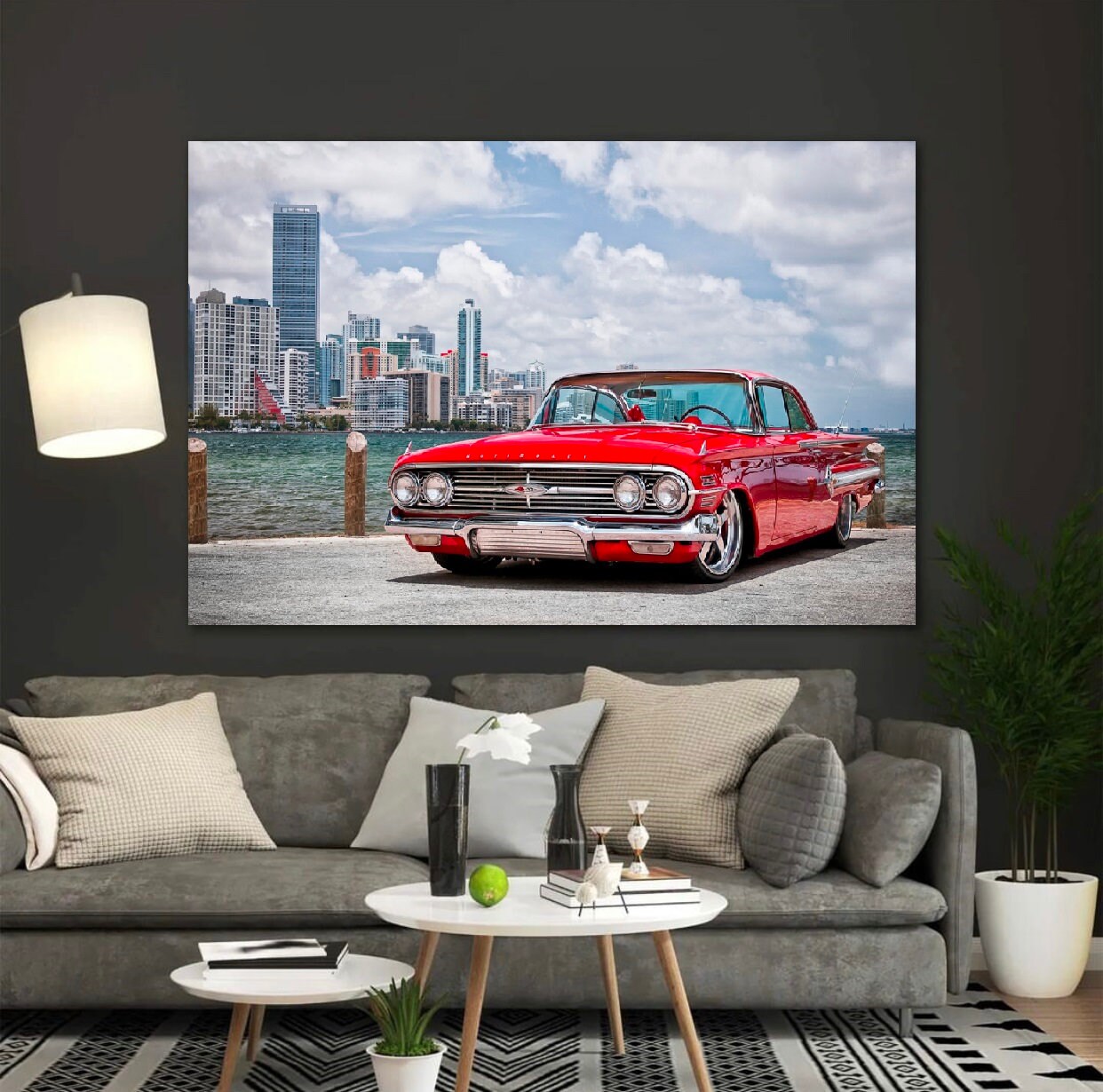 Red Classic Chevrolet Impala Poster, chevrolet, 1960, chevy, - Inspire ...