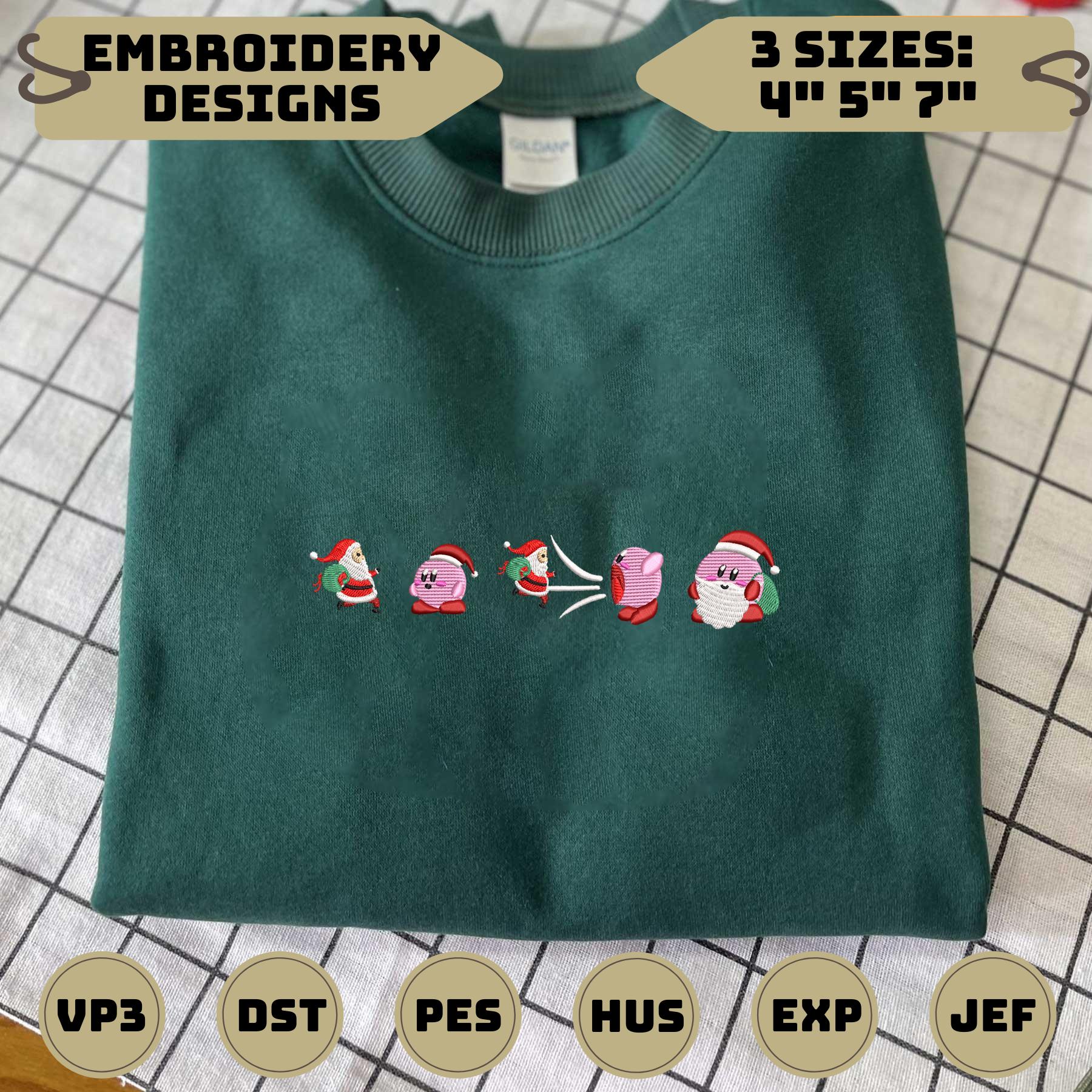 Kirby X Santa Clause Embroidery Designs, Christmas Embroider - Inspire ...