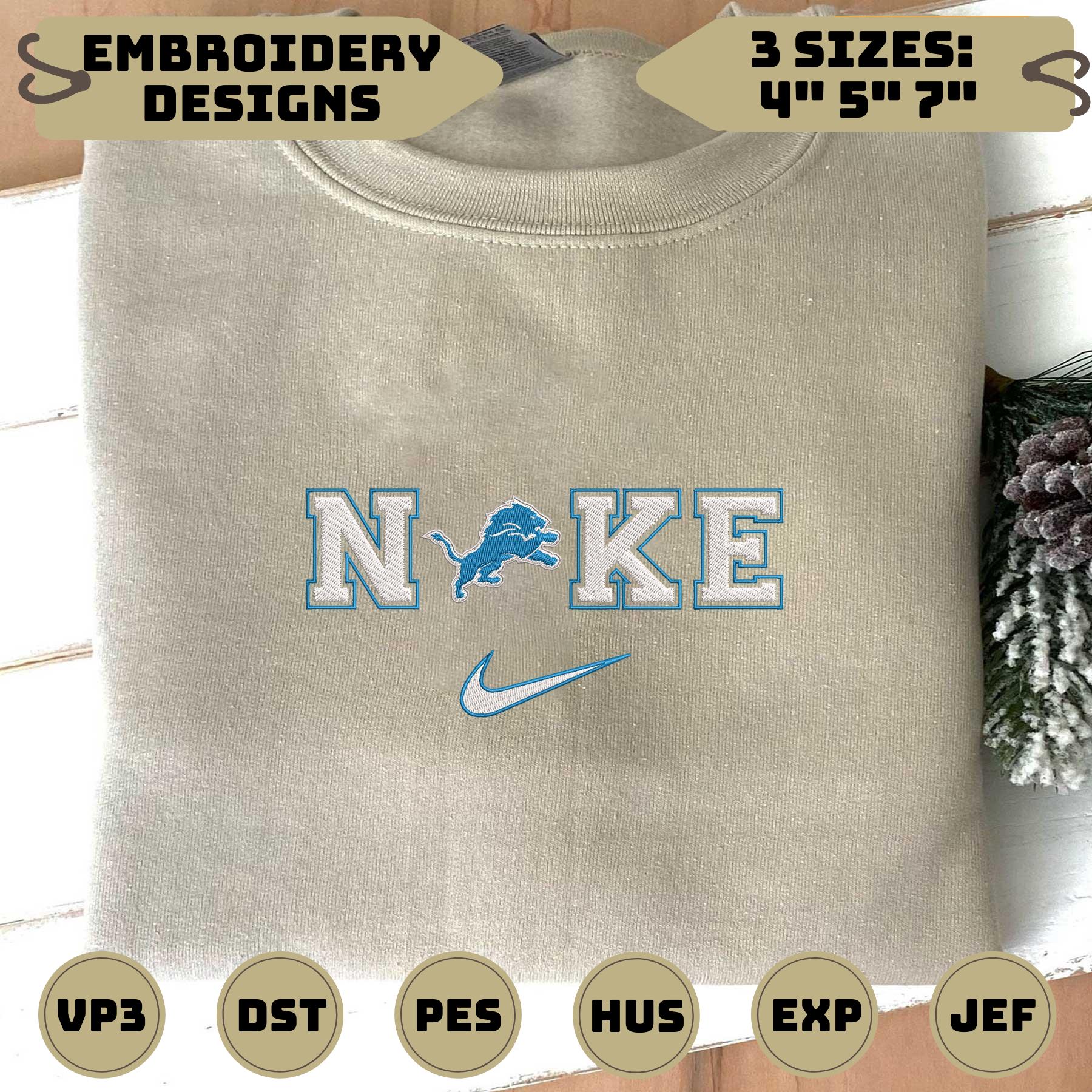 NIKE NFL Detroit Lions Logo Embroidery Design, NIKE NFL Logo | Inspire ...