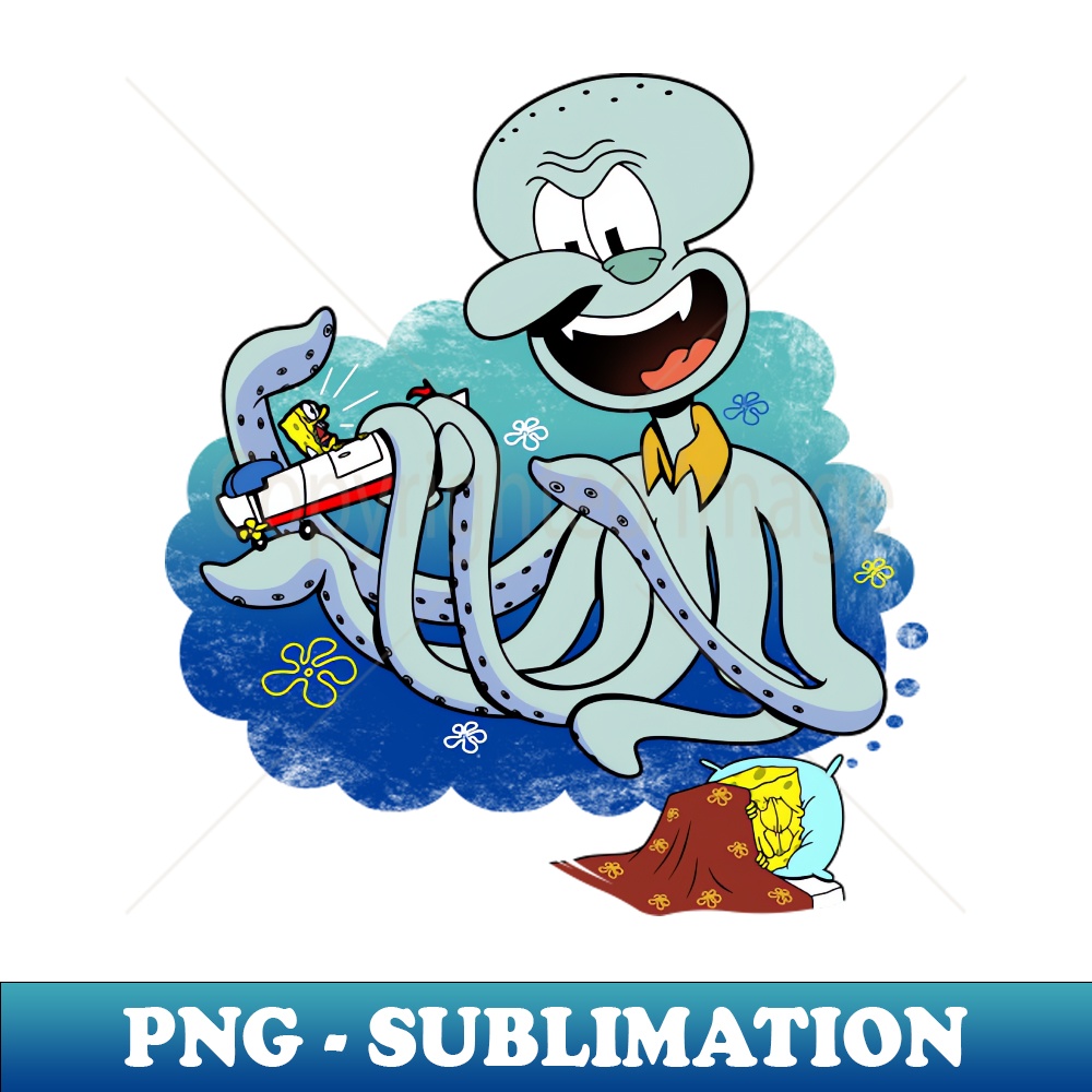 Funny Cartoon Squidward Spongebob Scary Nightmare - Vintage | Inspire ...