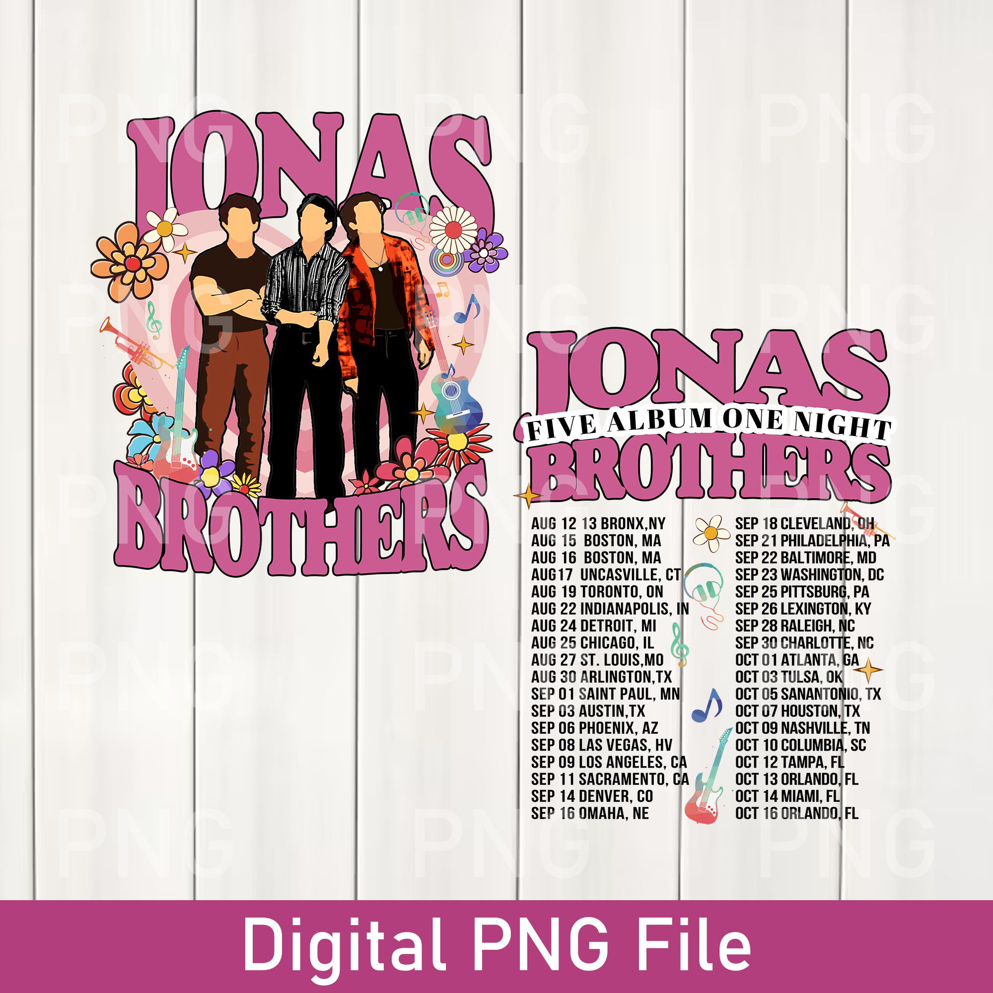 Jonas Brothers PNG, Five Albums One Night Tour PNG, Jonas Br - Inspire ...