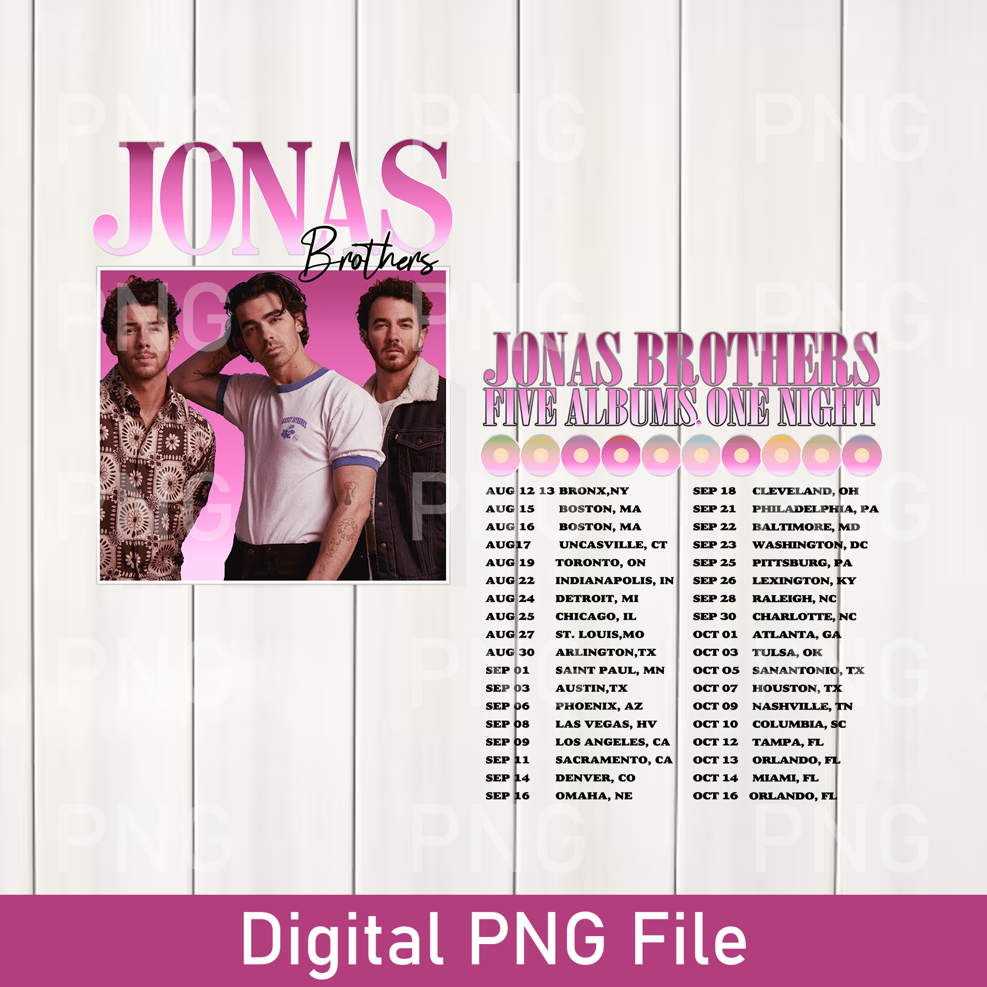 Jonas Brothers Two Sided PNG, Jonas Brothers Tour PNG, Jonas | Inspire ...