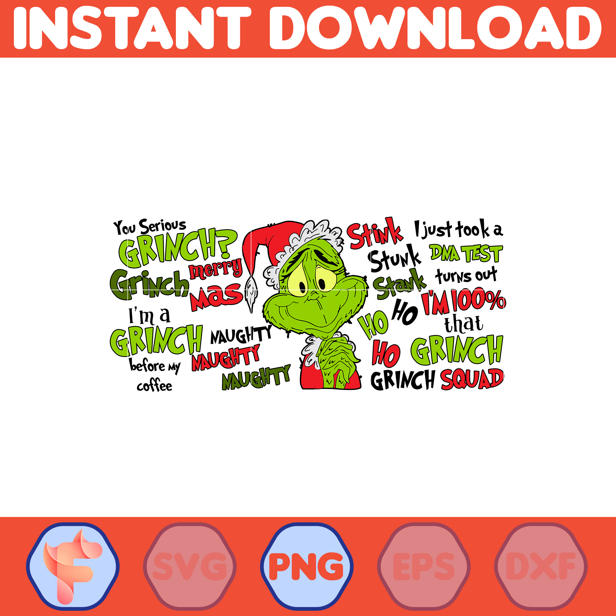 The Grinch Png, I'm Booked Png, Merry Grnichmas Png, Retro G | Inspire ...
