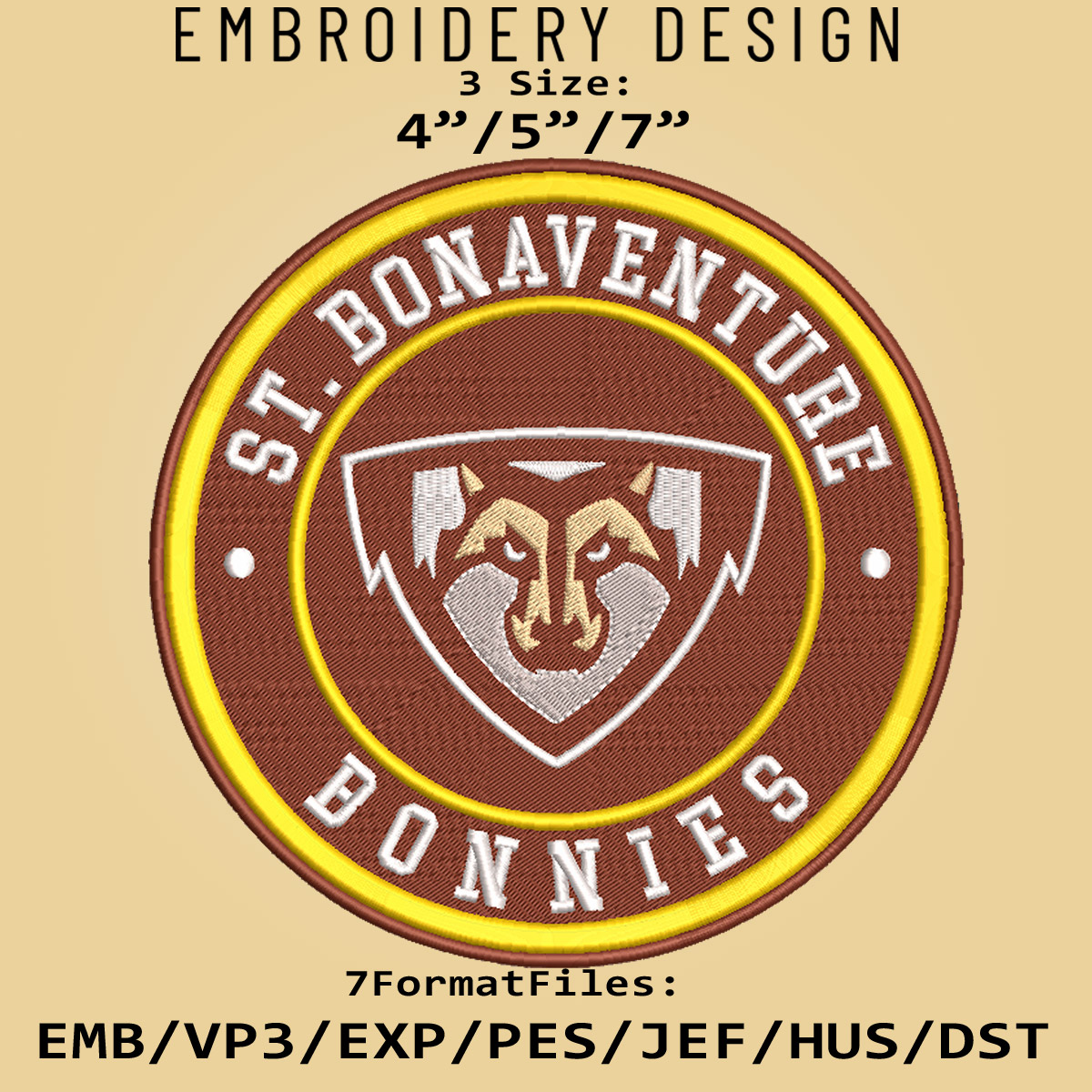 NCAA Logo St Bonaventure Bonnies, Embroidery design, Embroid | Inspire ...