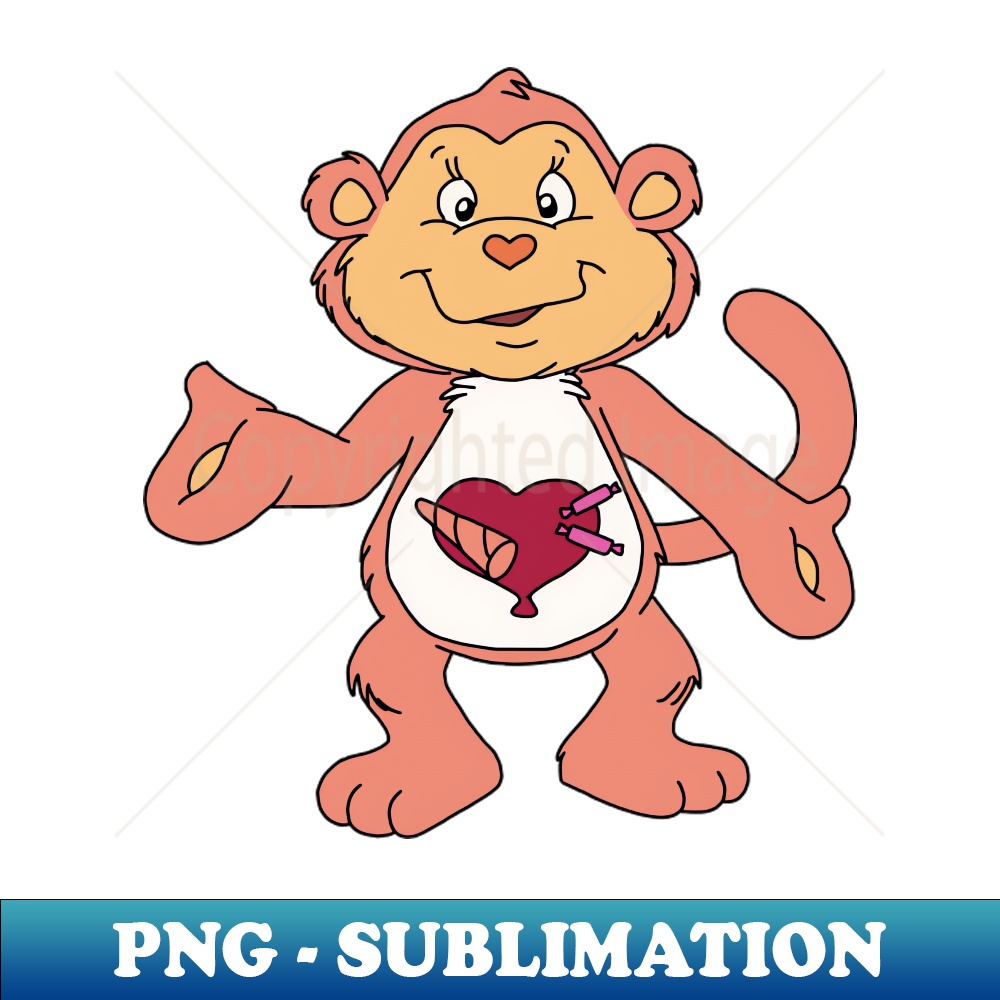 Playful Heart Monkey Care Bear Cousin - Instant Sublimation | Inspire ...