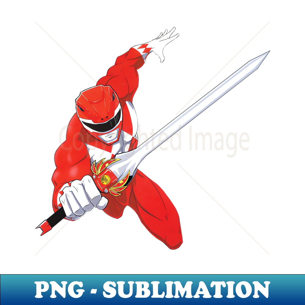 Red Mighty Morphin Power Ranger - Unique Sublimation PNG Dow | Inspire ...