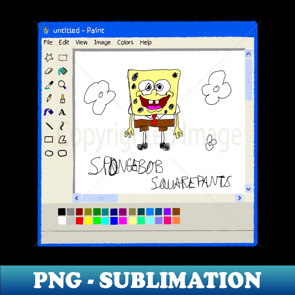 SpongeBob SquarePants ms paint drawing - Premium Sublimation - Inspire ...