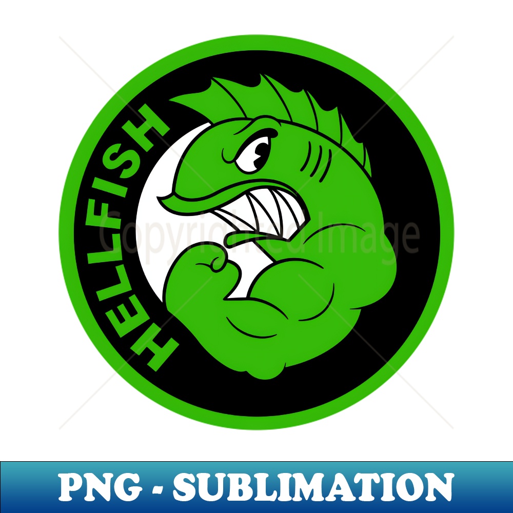 The Flying Hellfish - Green - Premium PNG Sublimation File - | Inspire ...