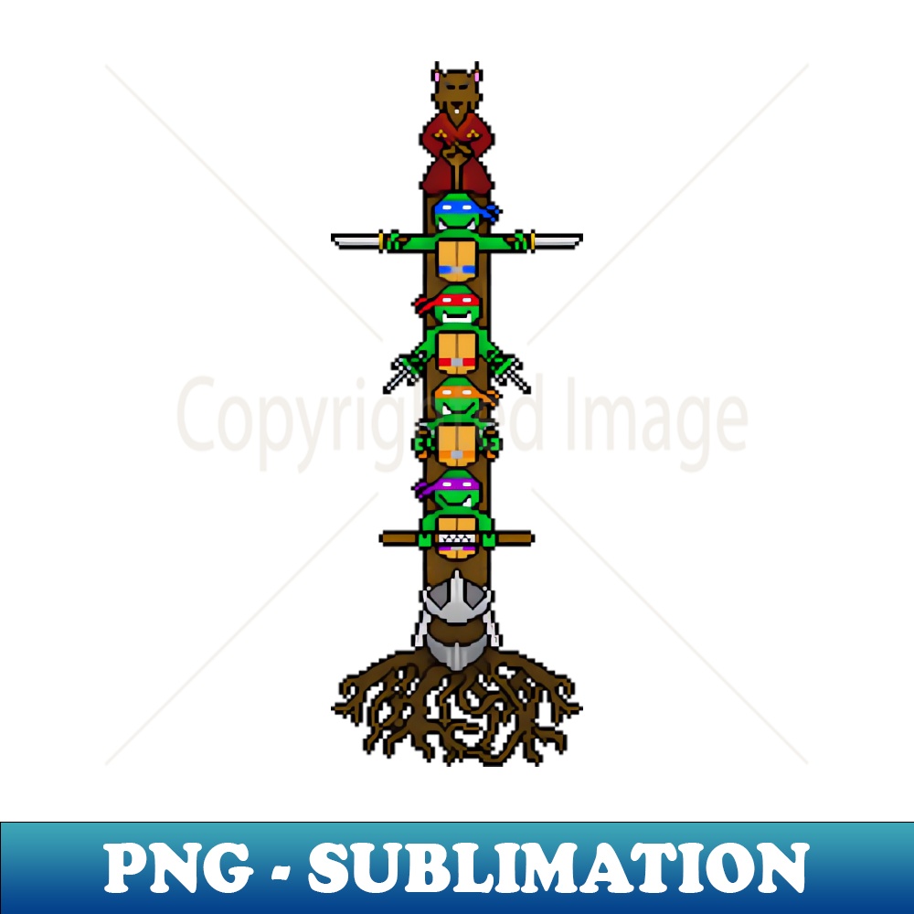 Turtle Pixel Totem - High-Resolution PNG Sublimation File - | Inspire ...