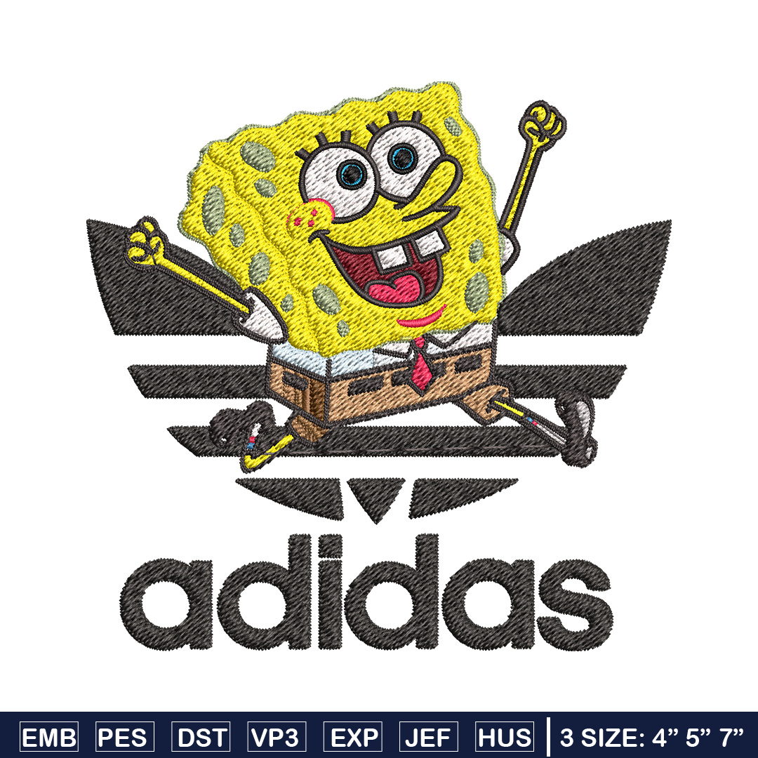 Spongebob adidas Embroidery Design, Adidas Embroidery, Embro | Inspire ...