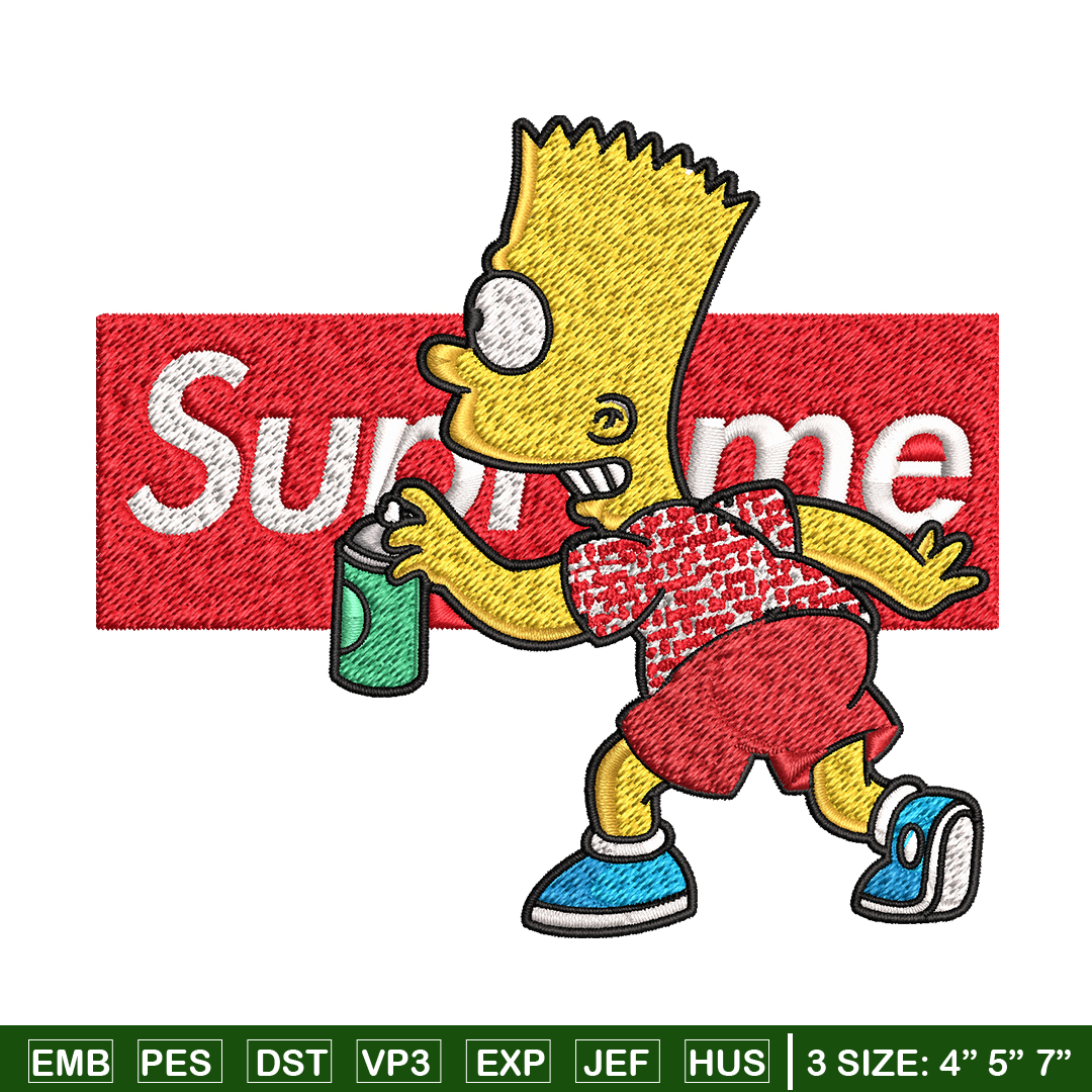 Supreme Simpson Embroidery design, Simpson cartoon Embroider | Inspire ...