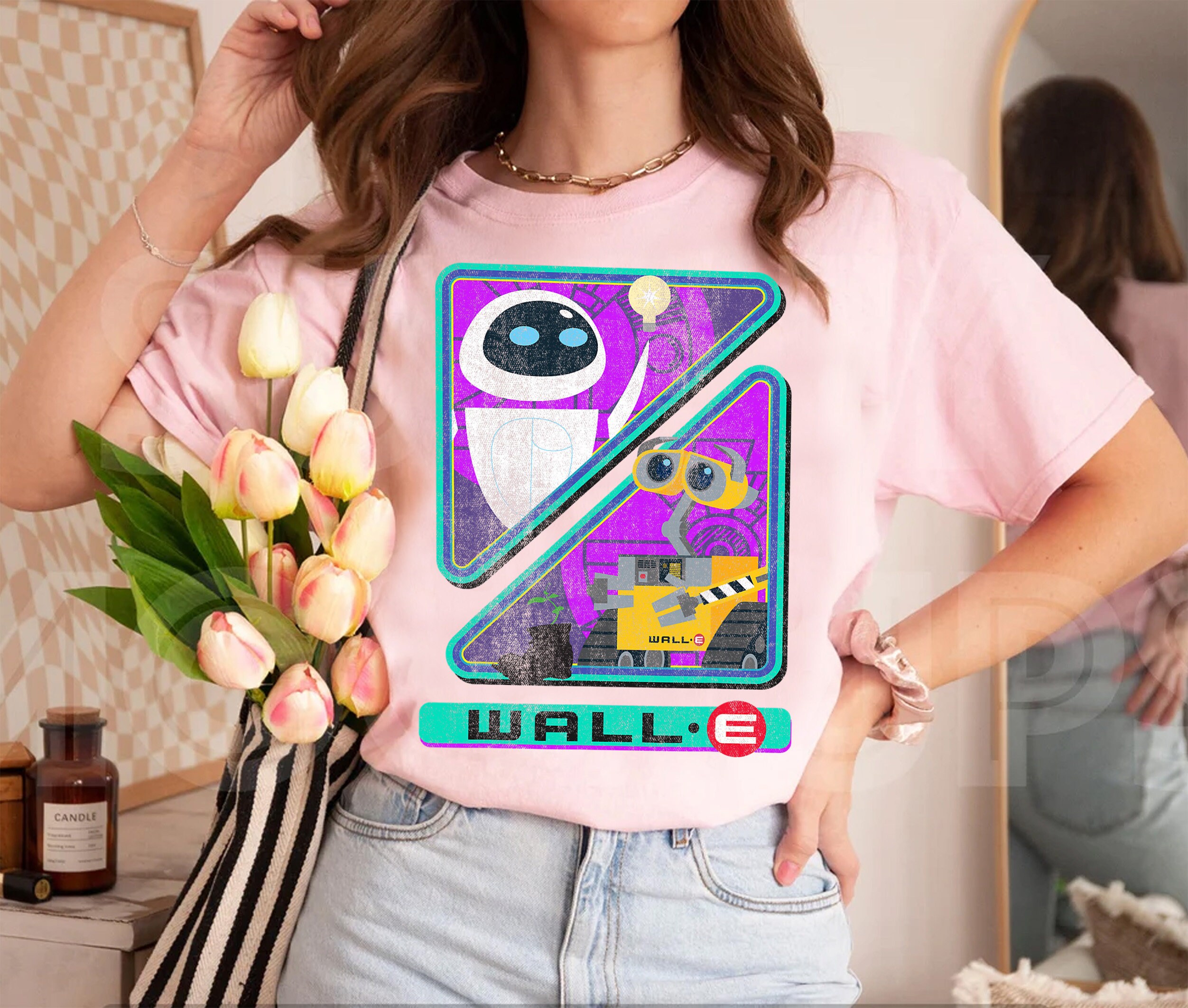 Disney Pixar WallE Triangles And Eve Graphic TShirt, WallE P | Inspire ...