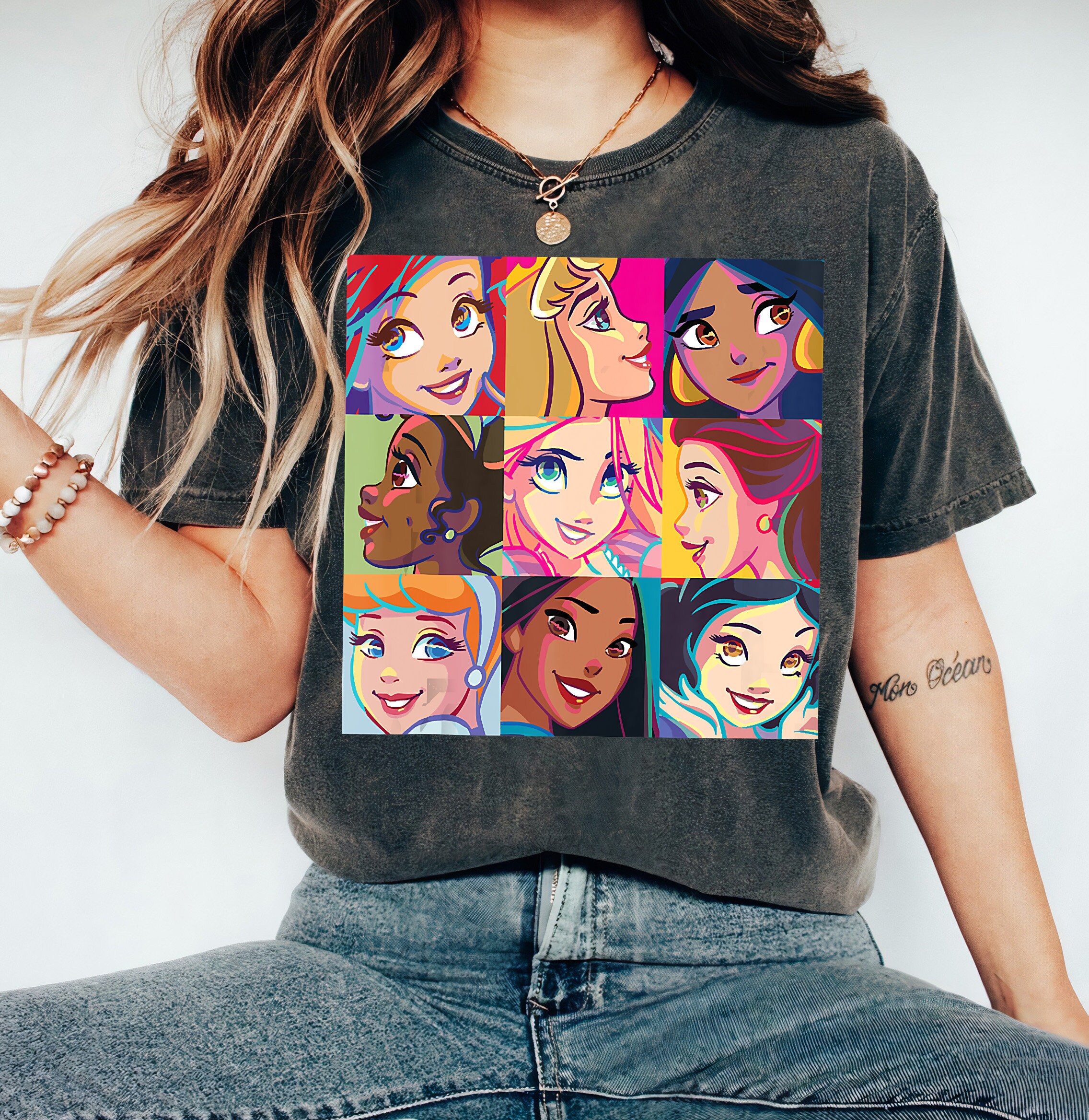 Disney Princess Characters Pop Art Grid TShirt, Magic Kingdo | Inspire ...