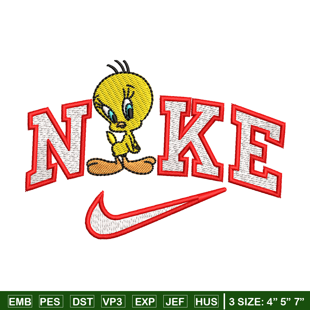 Tweety Nike embroidery design, Tweety cartoon embroidery, Ni | Inspire ...