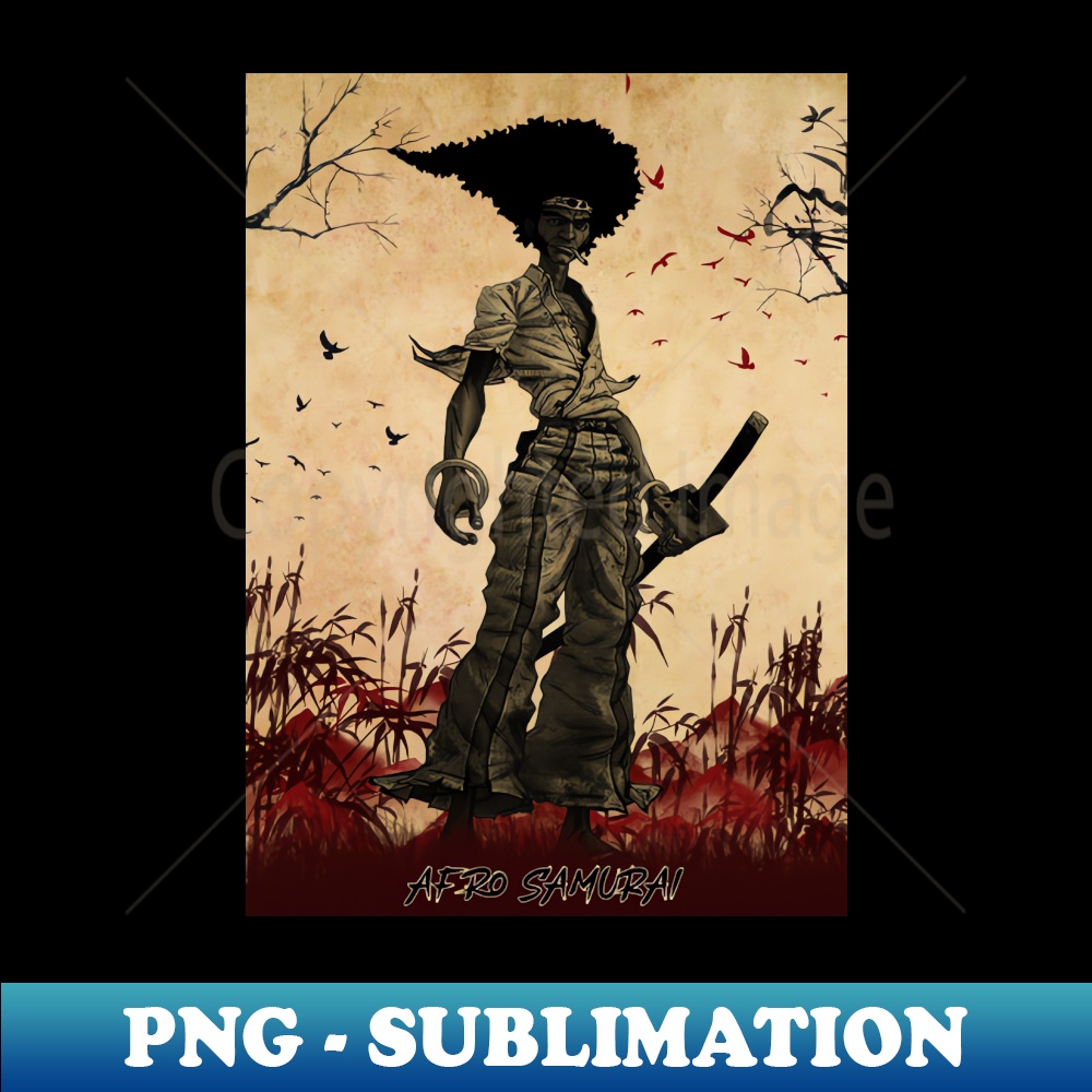 Afro Samurai - PNG Transparent Sublimation File - Bold & Eye - Inspire ...