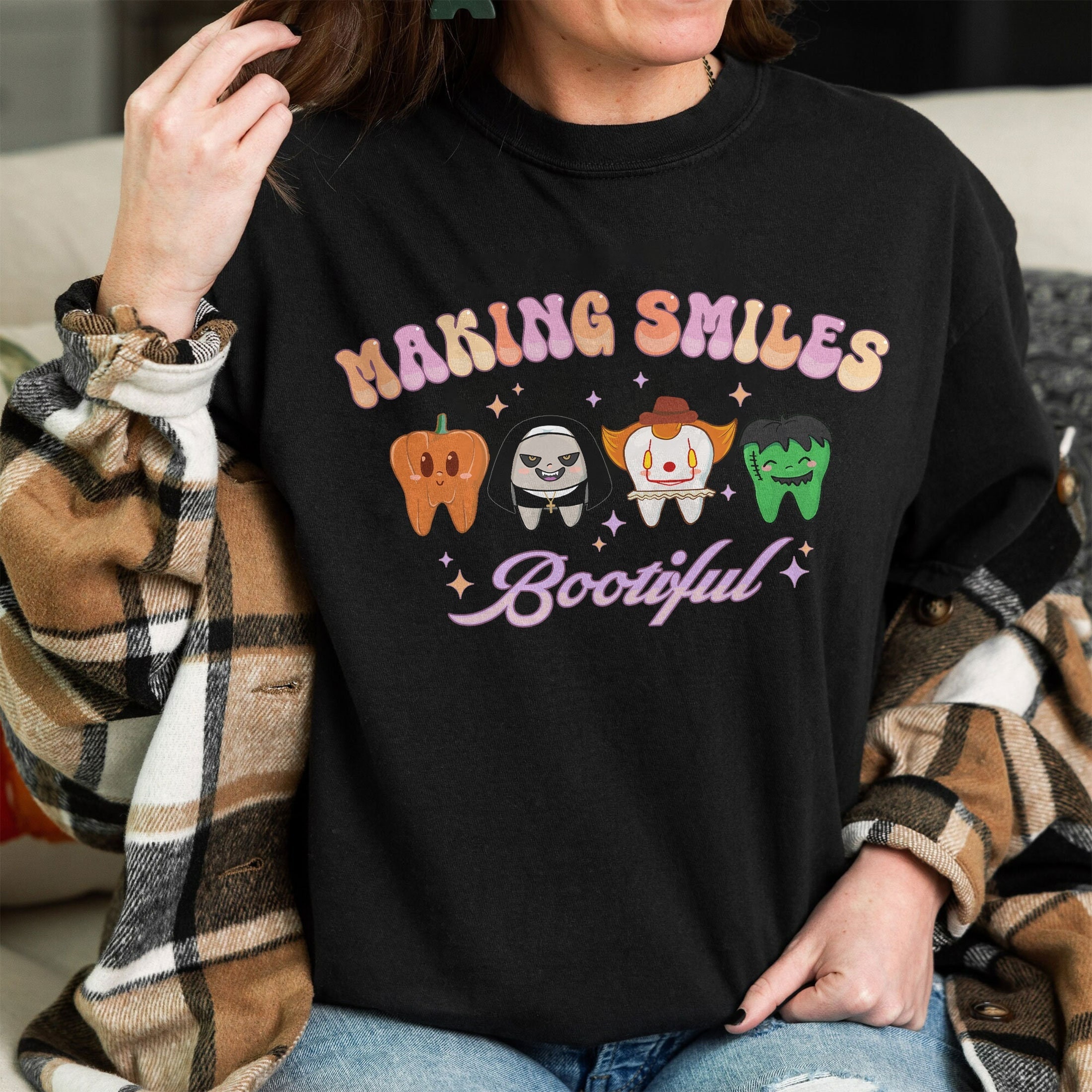 Halloween Dentist Sweatshirt, Making Smiles Bootiful Crewnec | Inspire ...