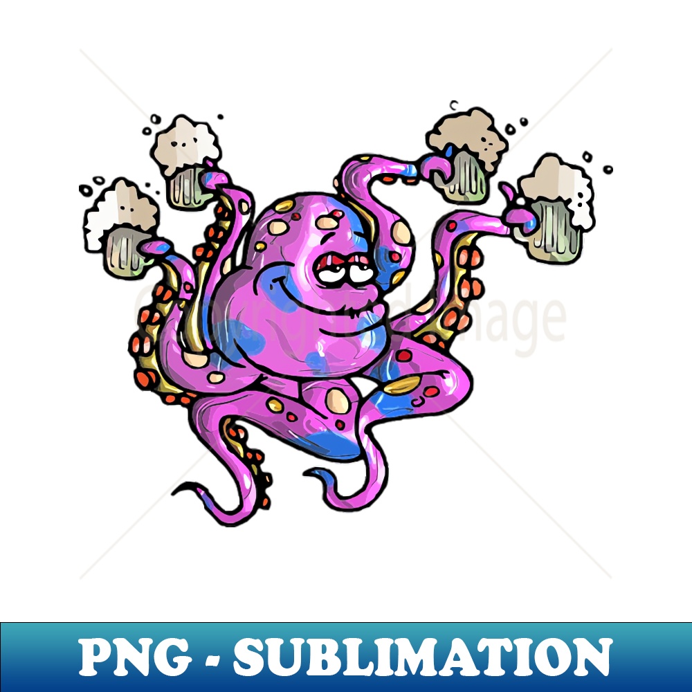 Octopus drinking beer - Signature Sublimation PNG File - Cap | Inspire ...