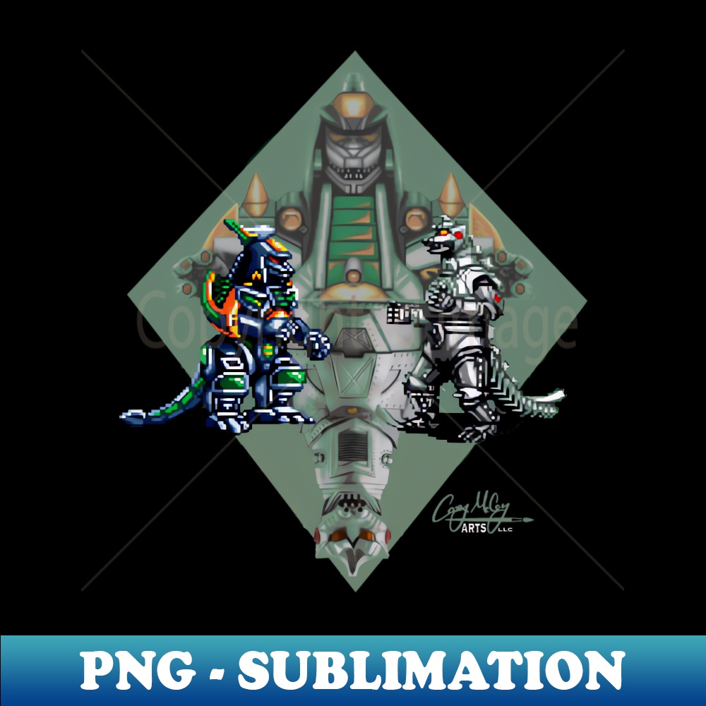 Mechagodzilla VS Dragonzord - PNG Transparent Sublimation Fi - Inspire ...