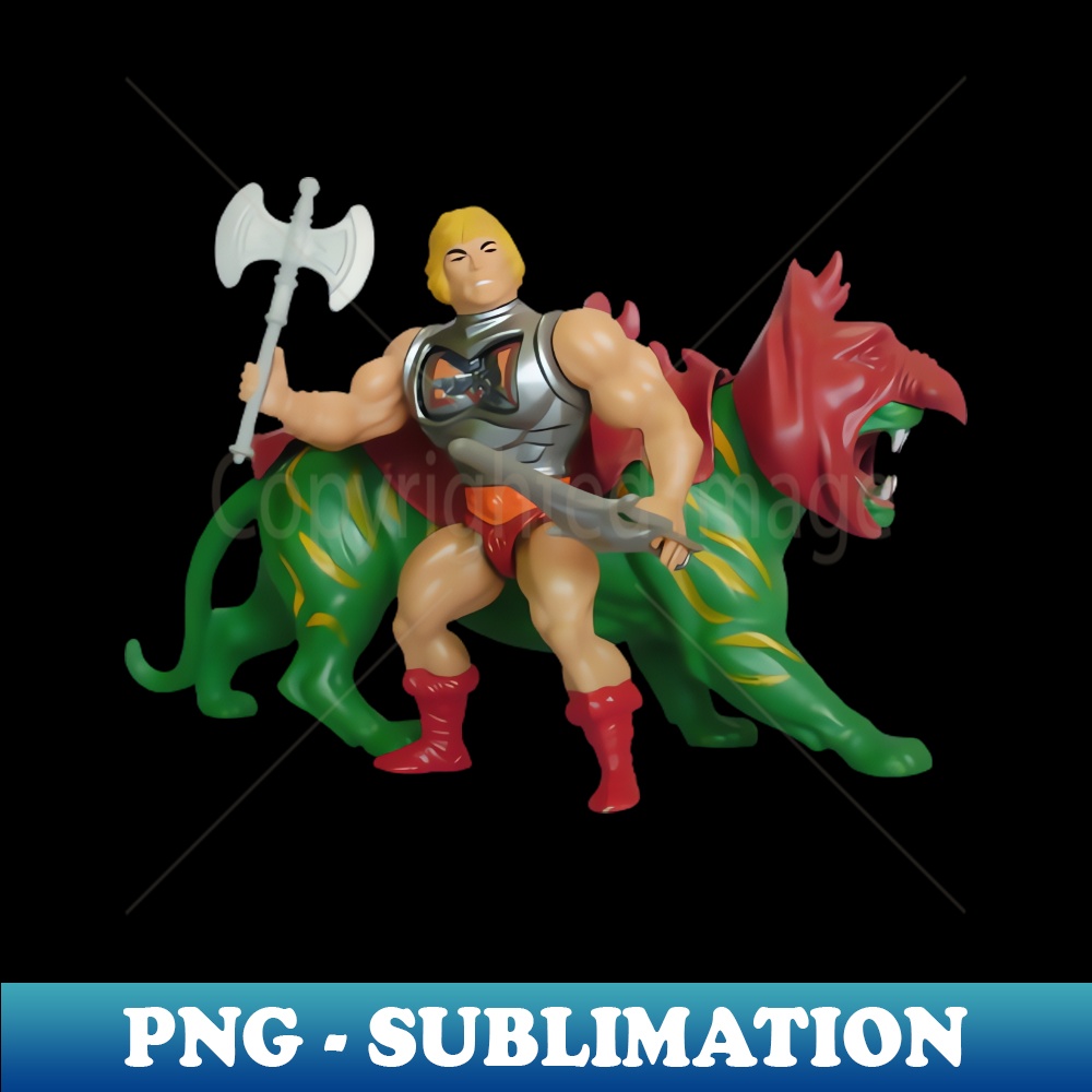 He-Man Battle Cat Action Figure - Creative Sublimation PNG | Inspire Uplift