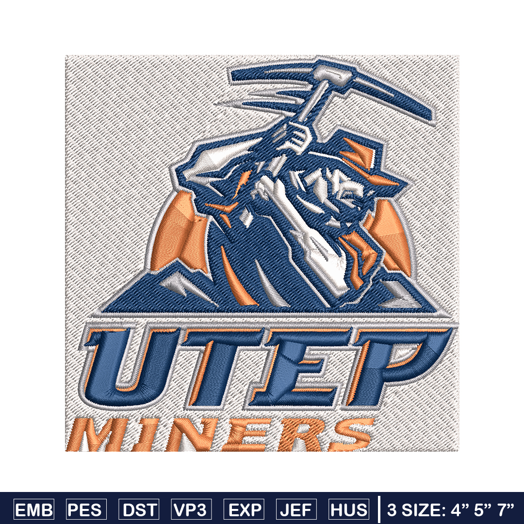 UTEP Miners embroidery design, UTEP Miners embroidery, logo | Inspire ...