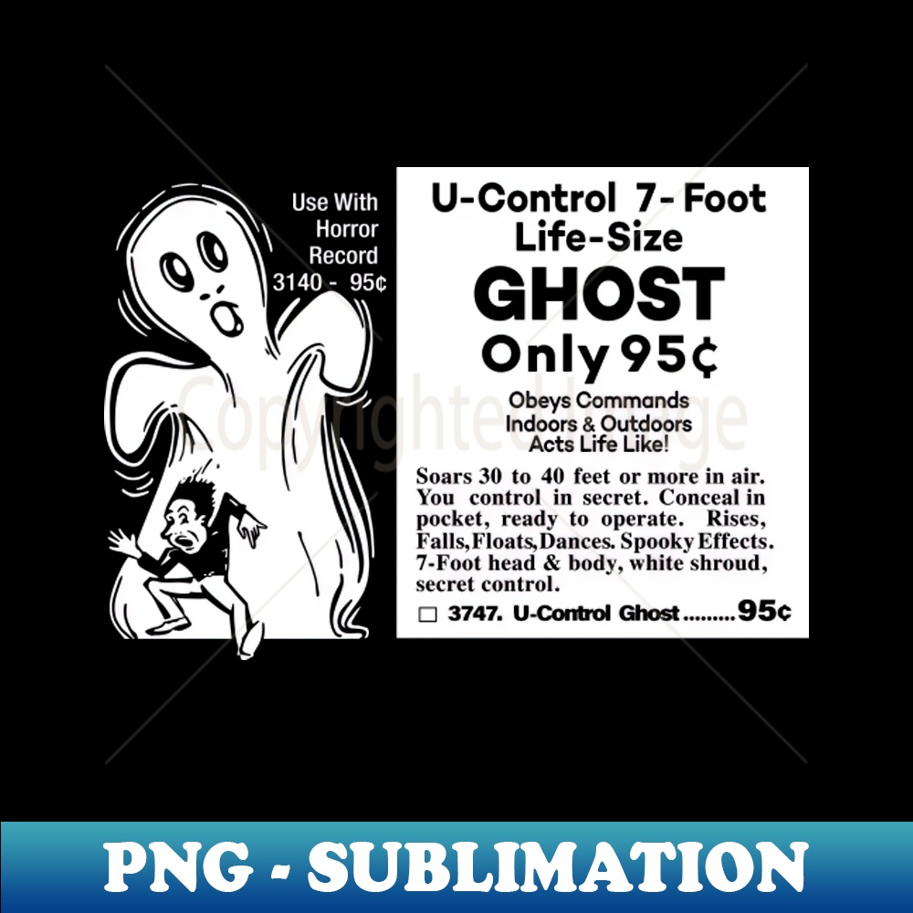 Life Size Ghost Comic Book Ad - High-Quality PNG Sublimation | Inspire ...