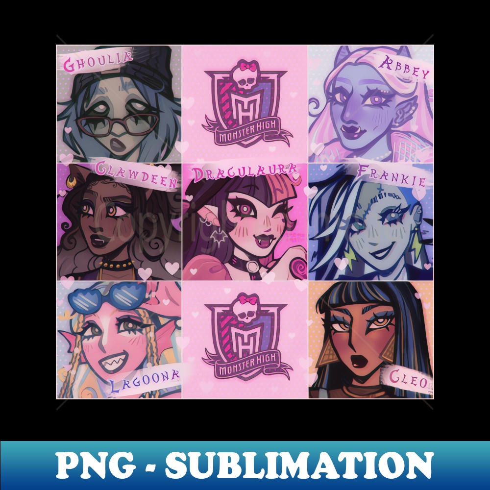 Monster High girls - PNG Transparent Sublimation Design - Fa | Inspire ...