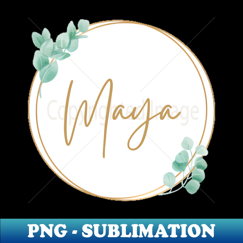 Wedding Leaf Circle Border Maya Name Label - Premium PNG Sub | Inspire ...