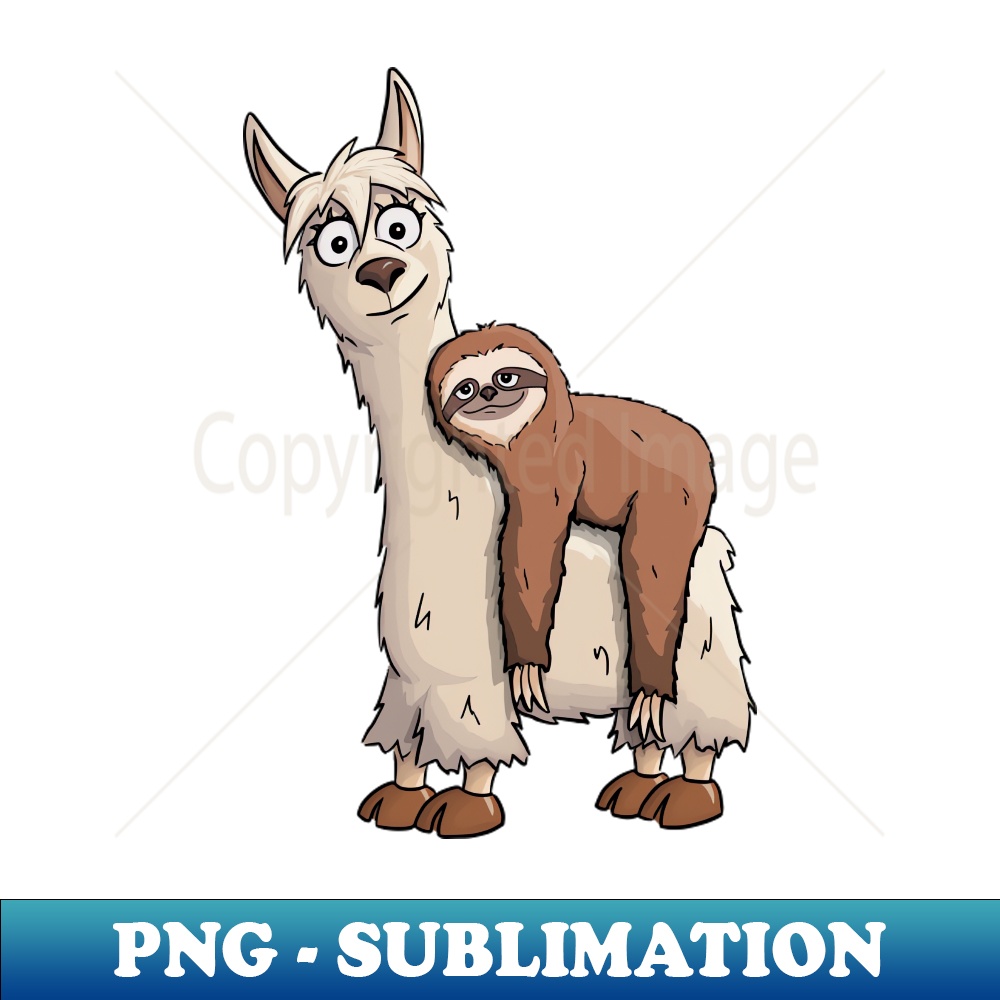Cartoon Sloth Riding Llama - PNG Transparent Digital Downloa | Inspire ...